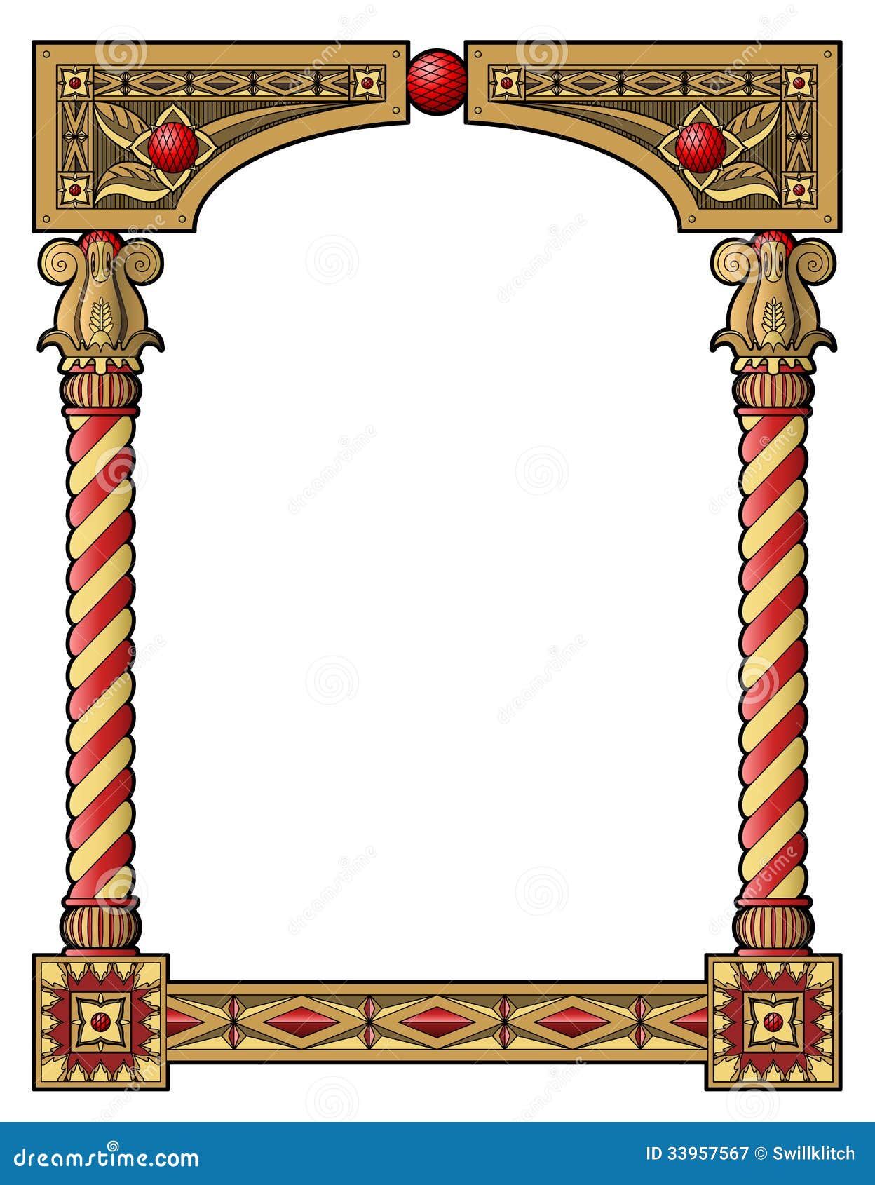 Traditional Column Frame Cartoon Vector | CartoonDealer.com #33957567