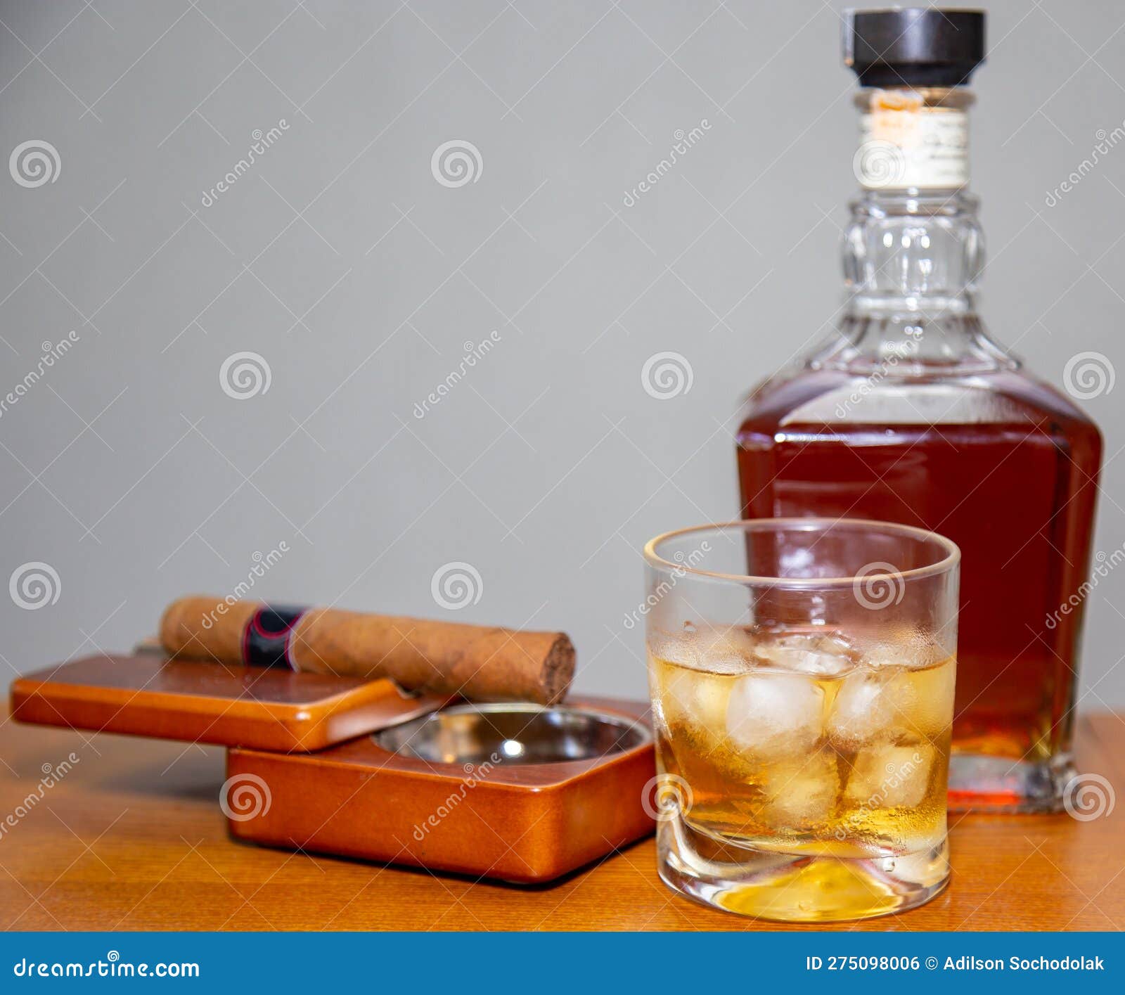 Traditional Combination of Cigar and Whiskey (whisky) Stock Photo ...
