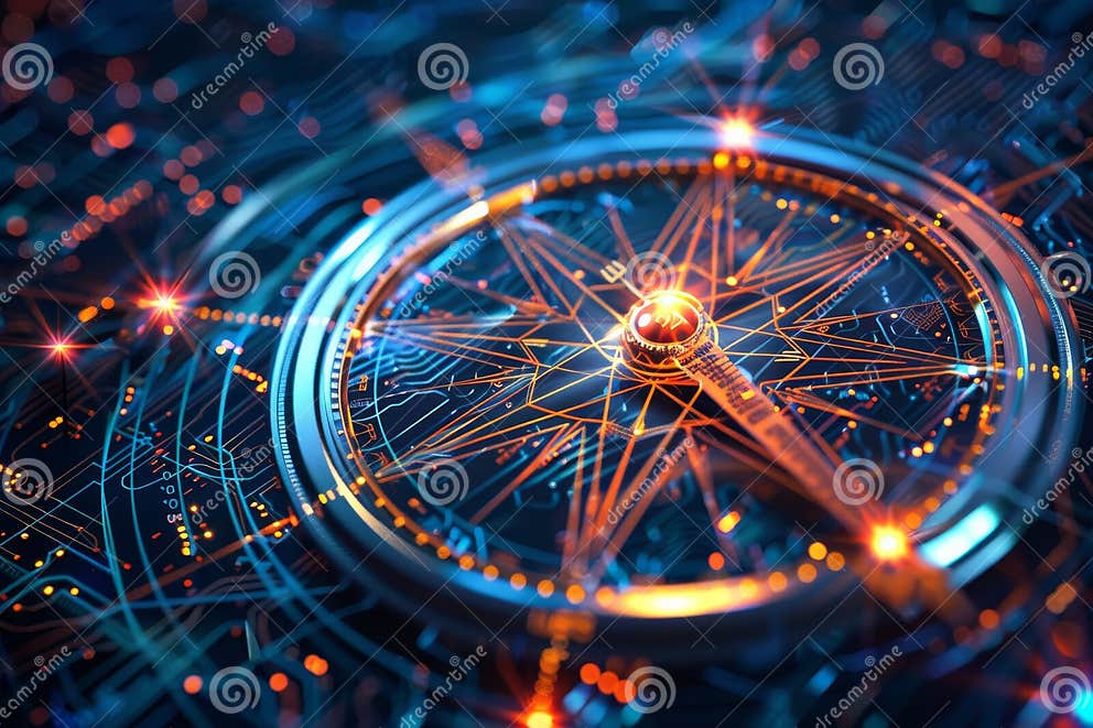 A Traditional Compass Transitioning into a GPS Navigation System ...