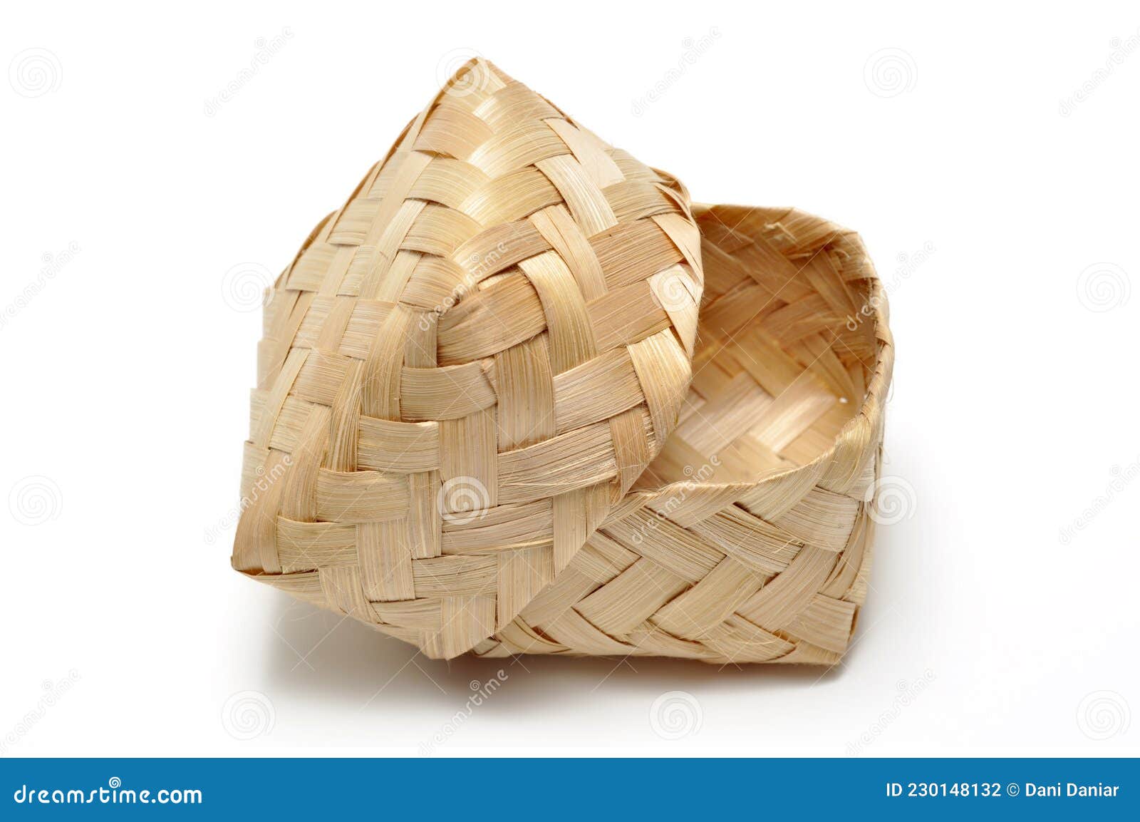 Traditional Containers Made Of Bamboo White Background Royalty-Free ...