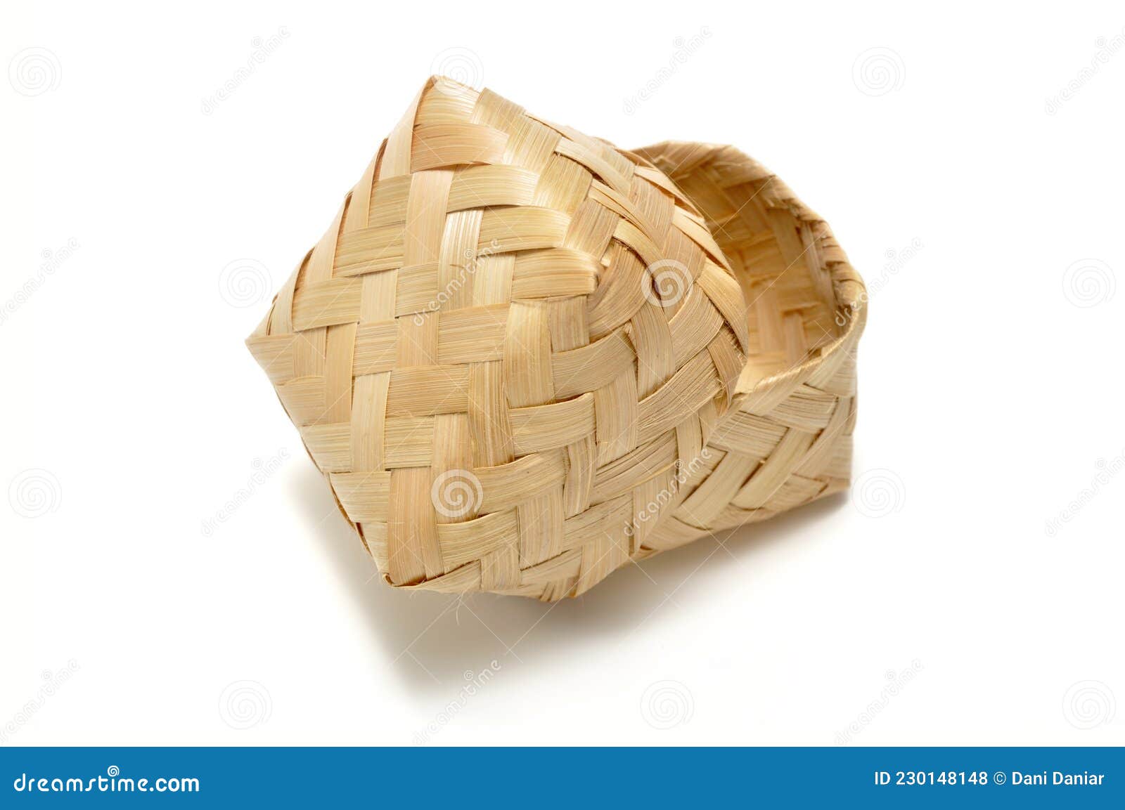 Traditional Containers Made Of Bamboo White Background Royalty-Free ...