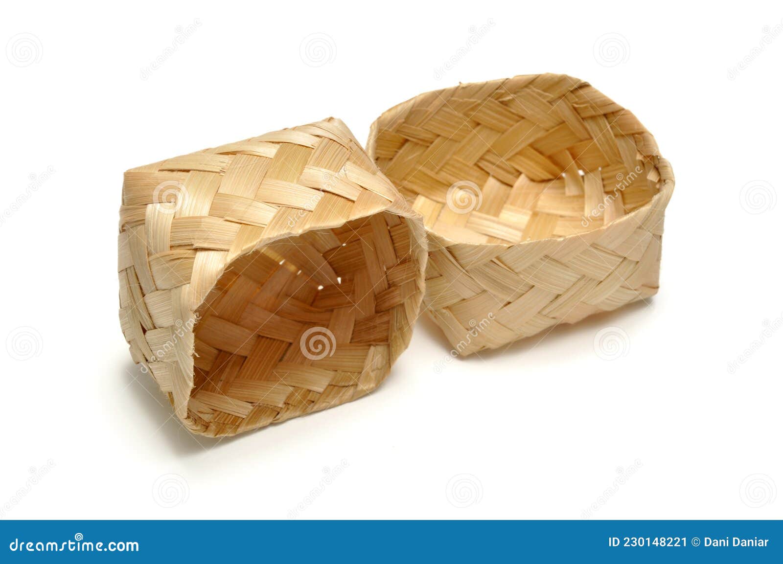 Traditional Containers Made Of Bamboo White Background Royalty-Free ...