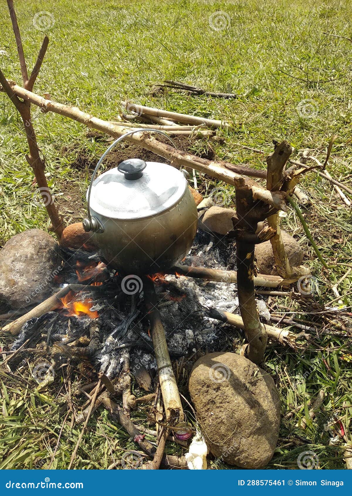 Traditional Cooking with Iron Cattle Stock Image - Image of cattle ...