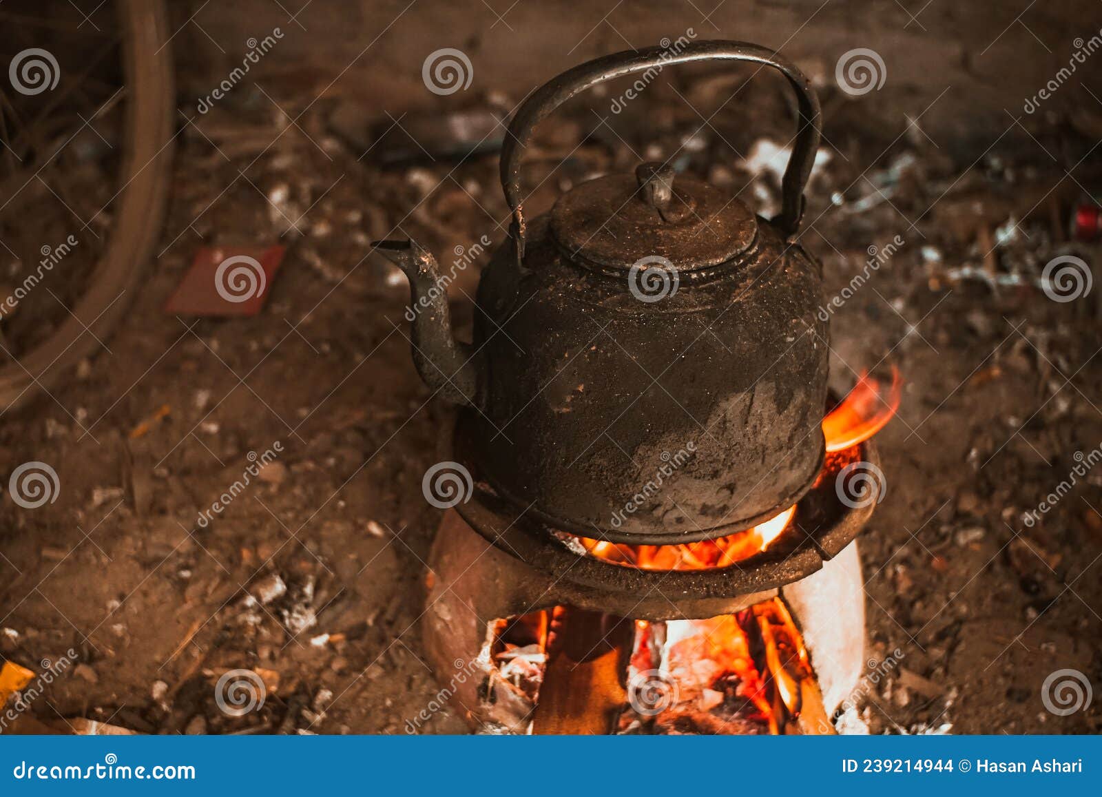 The Traditional Cooking Method Uses Firewood. Boiling Water with a ...