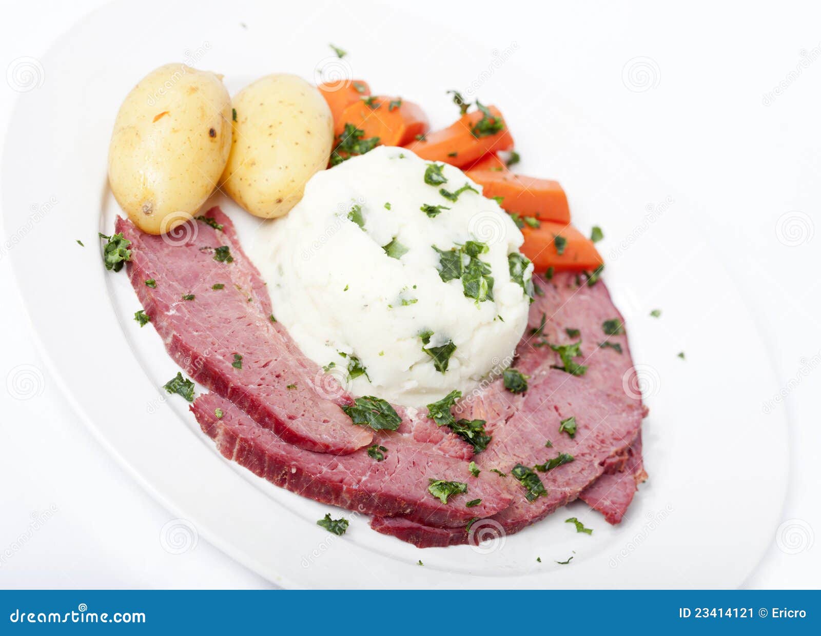 Traditional Corned Beef Dinner Stock Image - Image of plate, food: 23414121