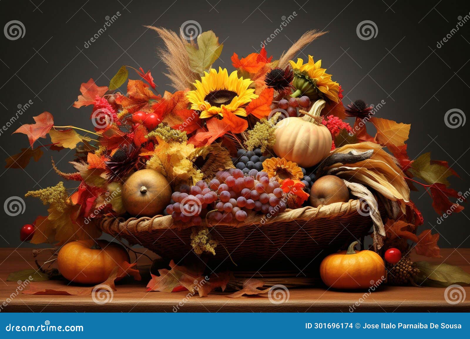 Traditional Cornucopia Centerpiece for Stock Illustration ...