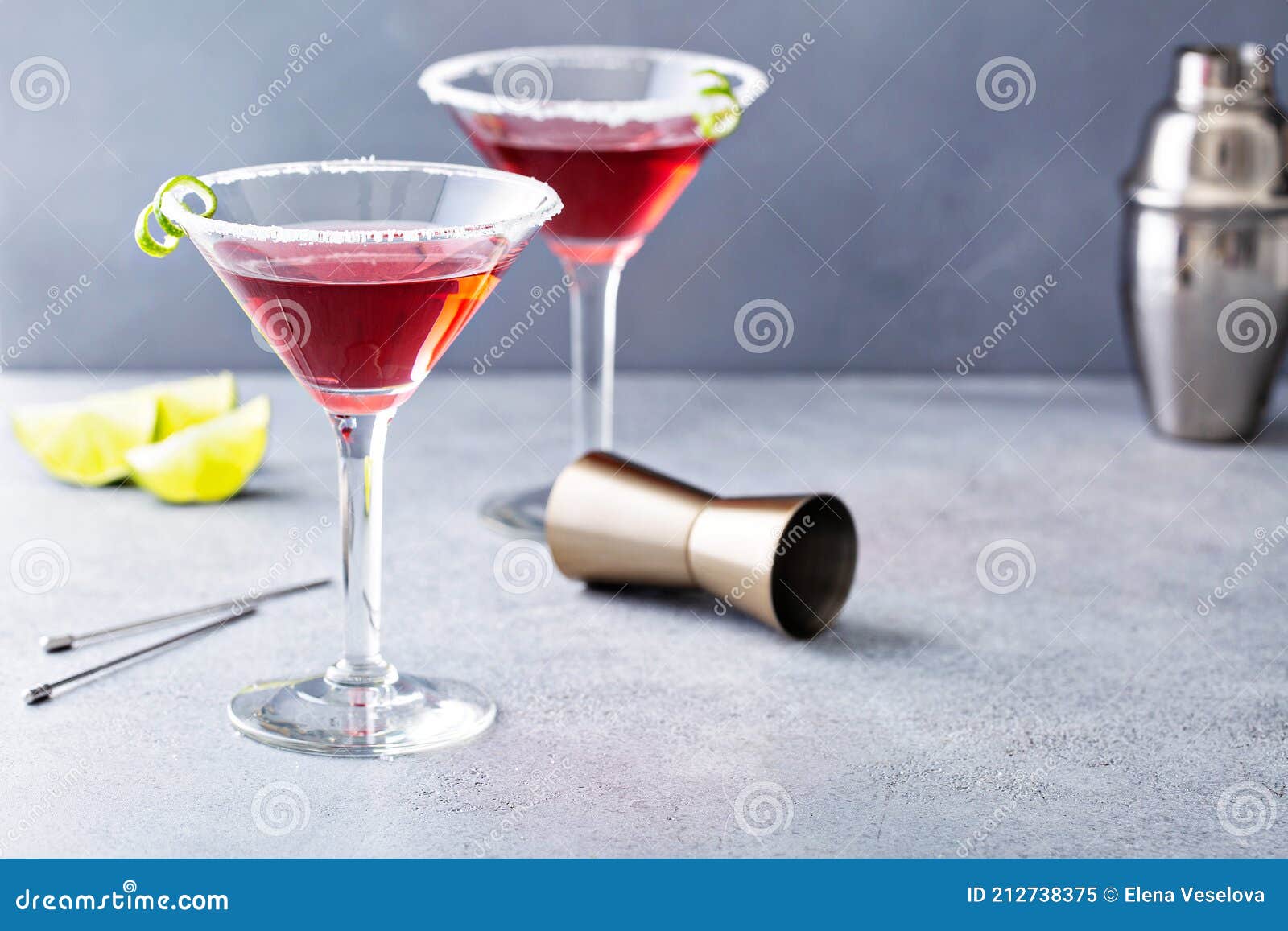Traditional Cosmopolitan Martini with Sugar Rim Stock Image - Image of ...