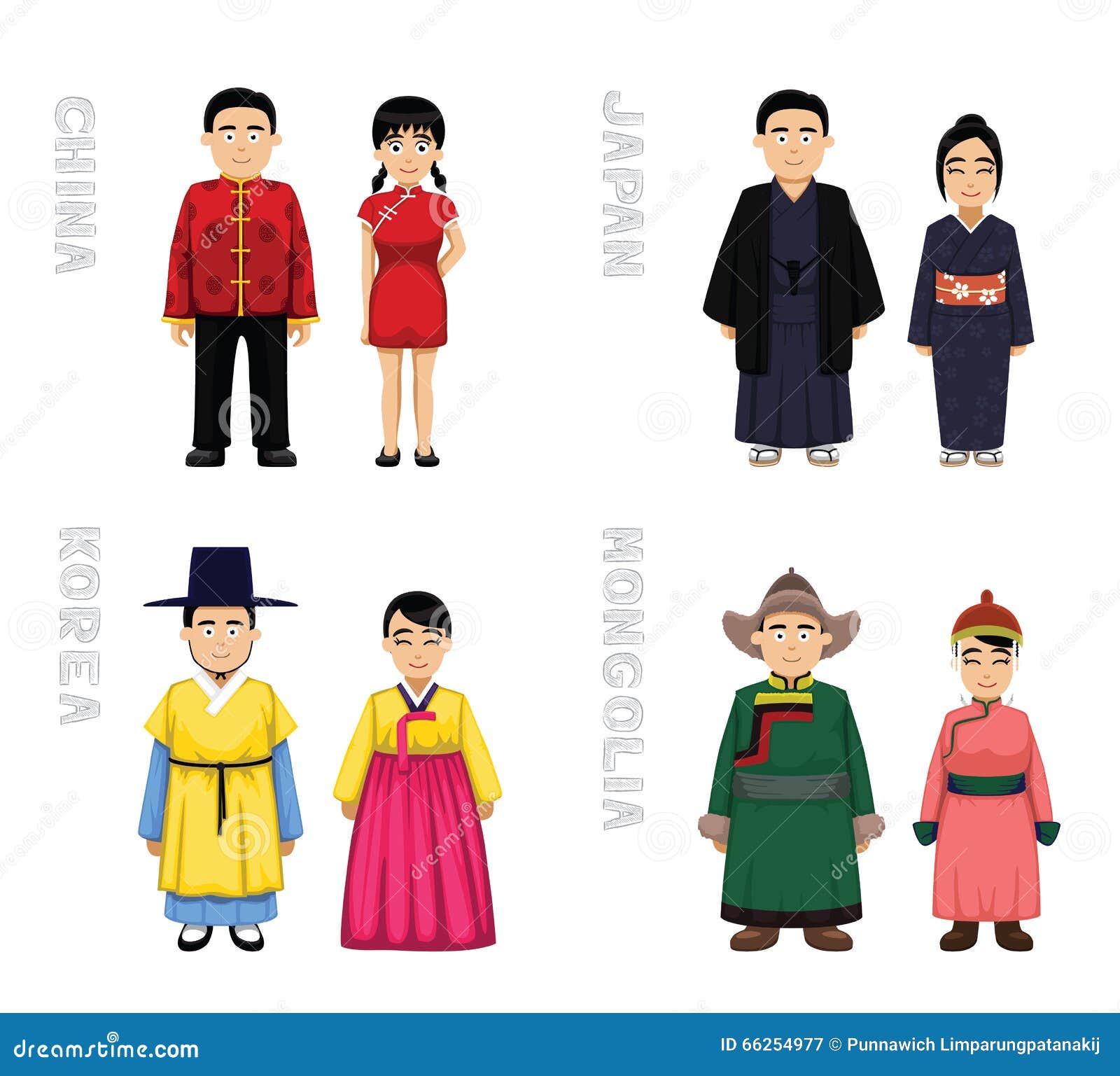 Traditional Costumes Cartoon Vector Illustration 1 Stock Vector ...