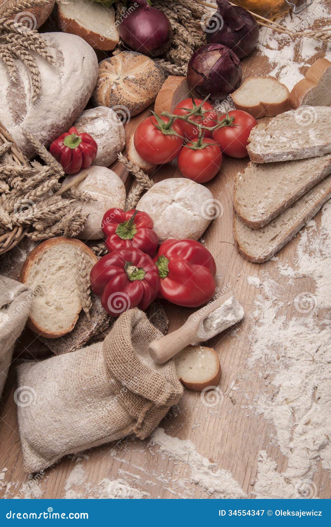 Traditional Country Food with Light Background Stock Image - Image of ...