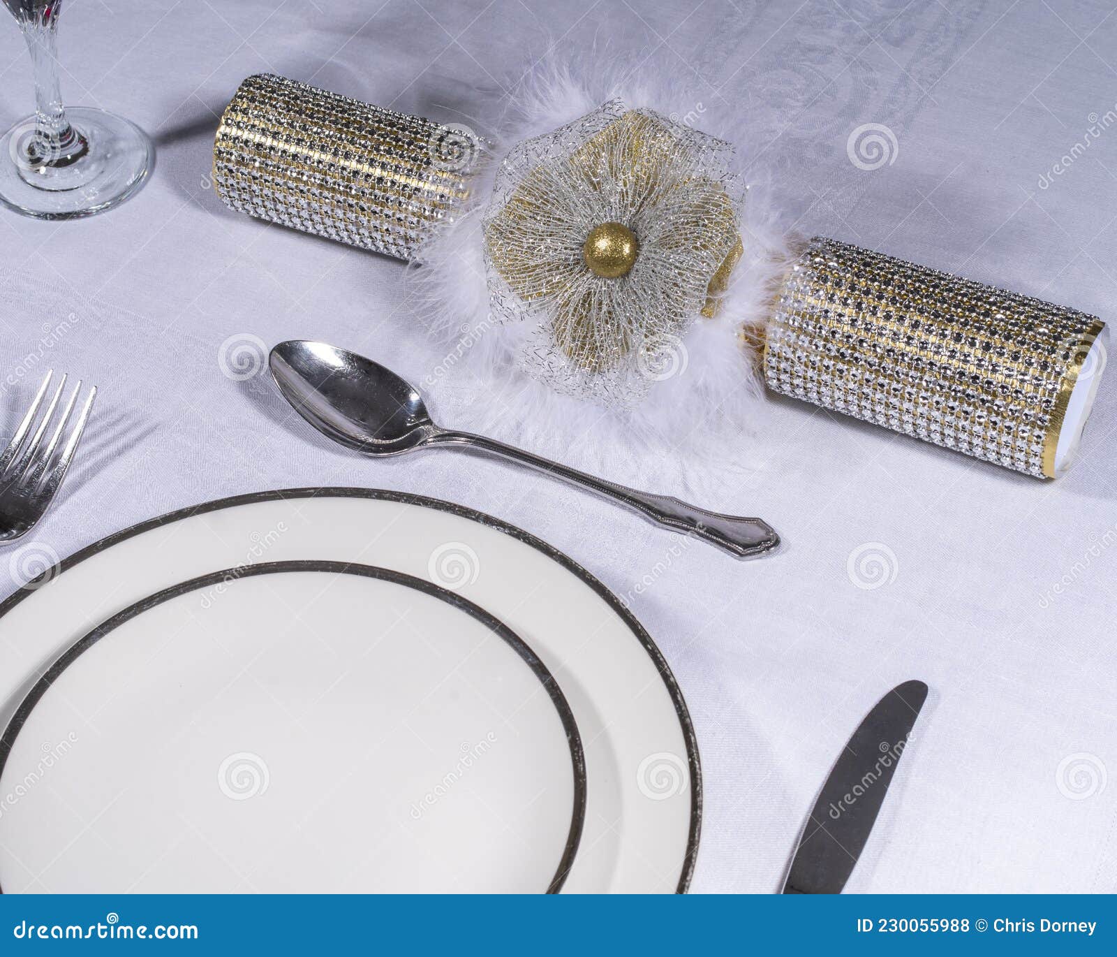 Traditional Cracker and Table Setting Stock Photo - Image of dinner ...