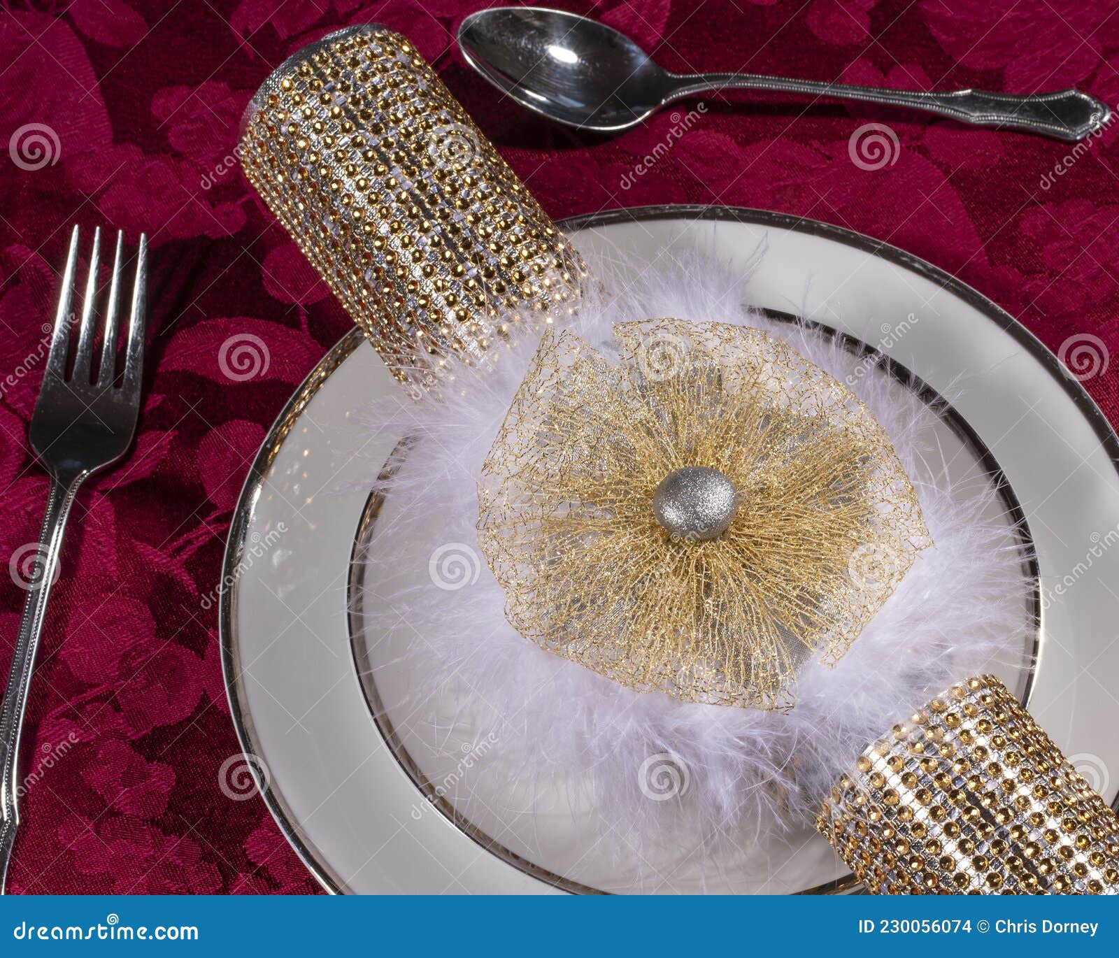 Traditional Cracker and Table Setting Stock Photo - Image of celebrate ...