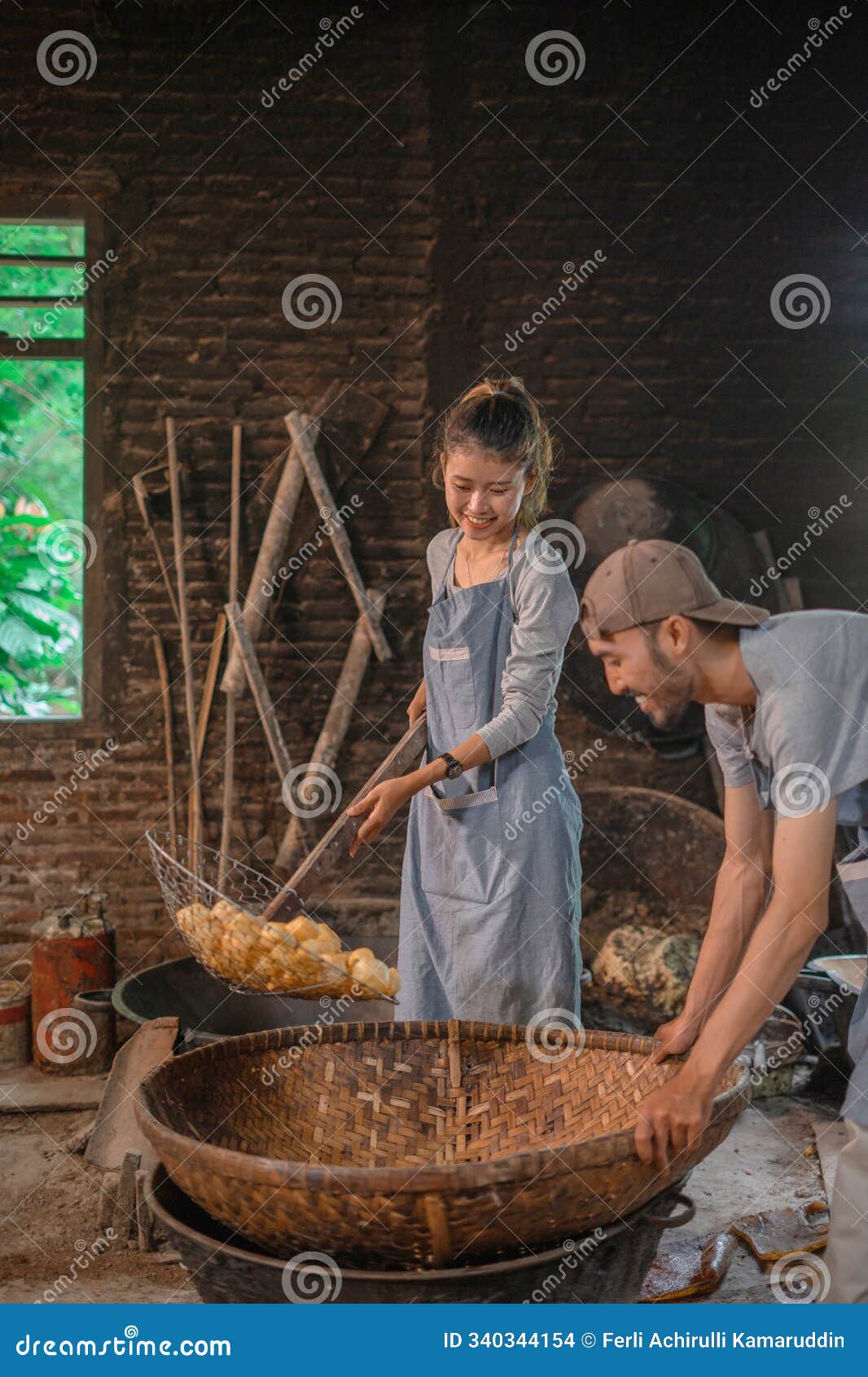 Traditional Crafting Scene Artisans Engaged in Their Work within a ...