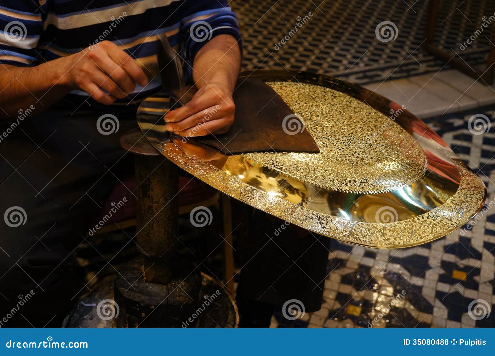 Traditional Crafts (plate) in the Medina of Fez Stock Photo - Image of ...