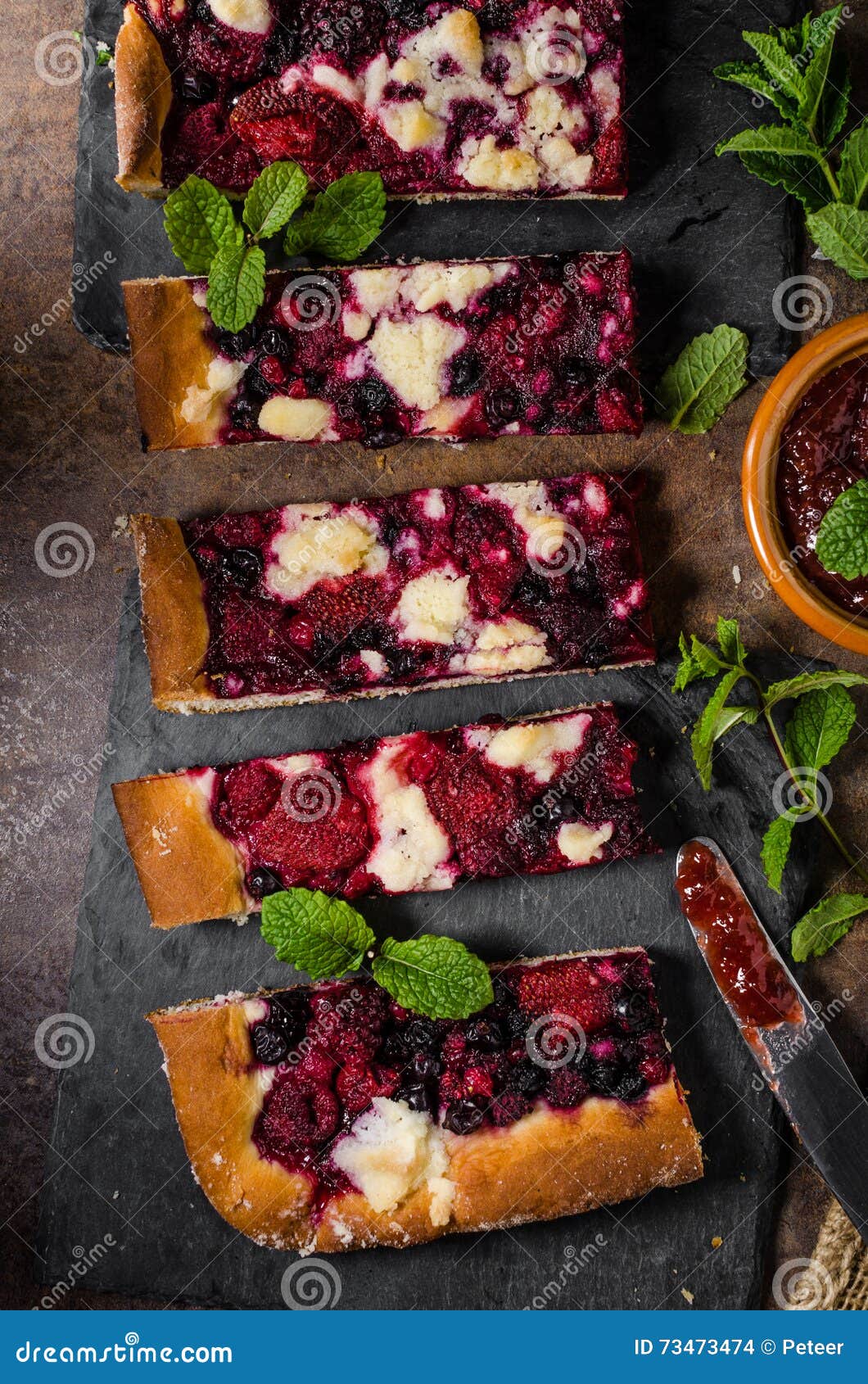 Traditional Czech Crumble with Berries Stock Photo - Image of forest ...
