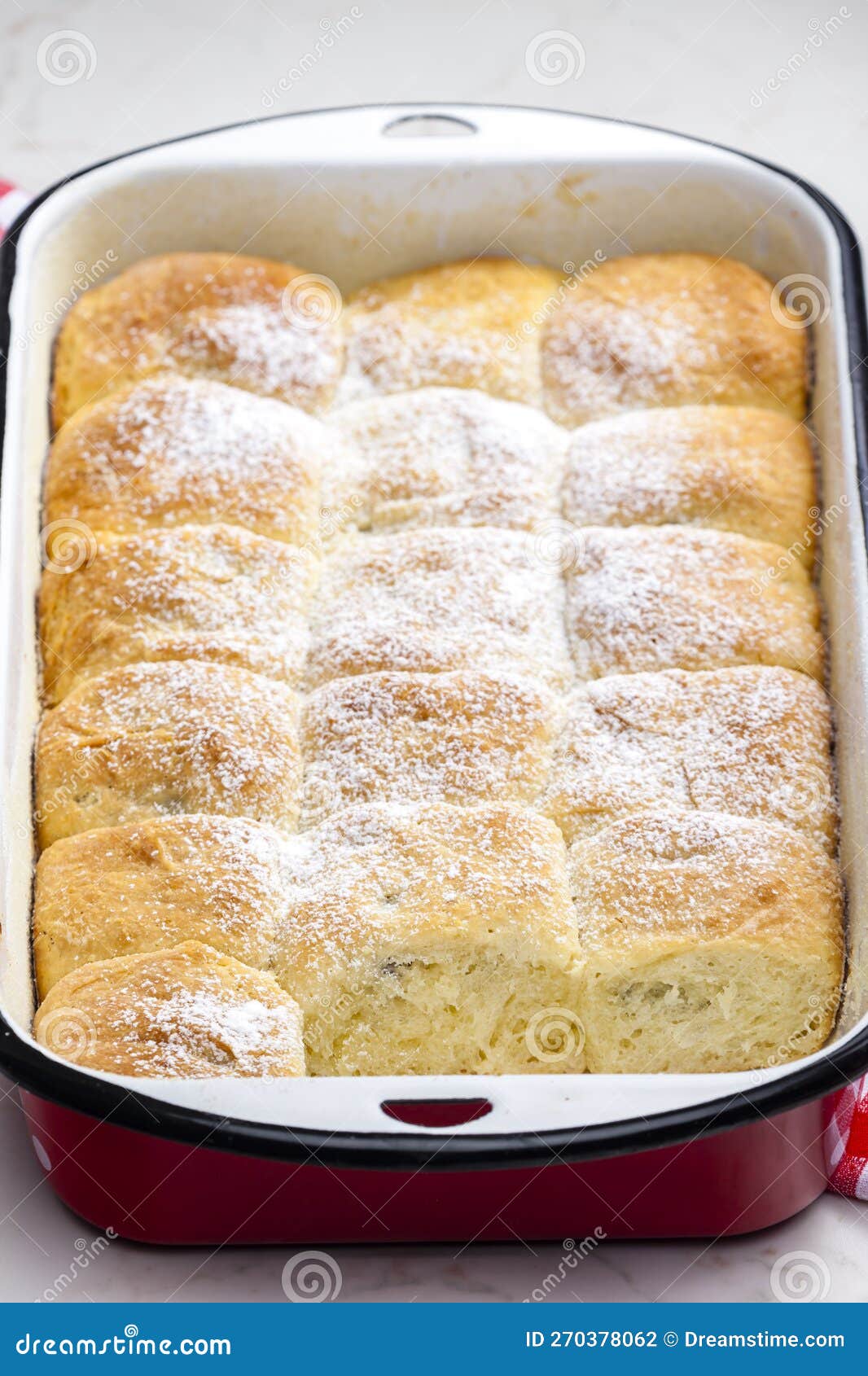 Traditional Czech Stuffed Buns in Baking Tray Stock Photo - Image of ...
