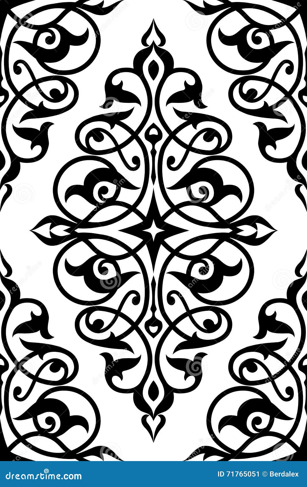 Traditional Damask Seamless Pattern Stock Vector - Illustration of ...