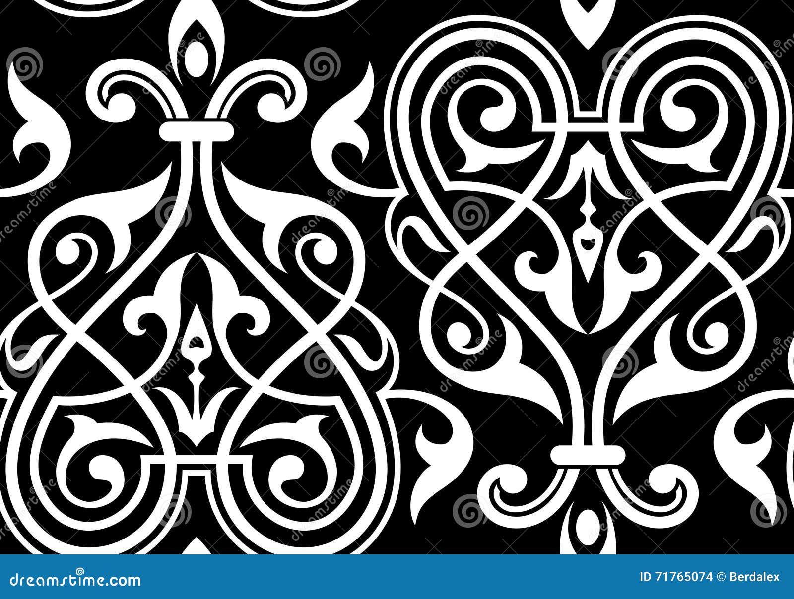Traditional Damask Seamless Pattern Stock Vector - Illustration of ...