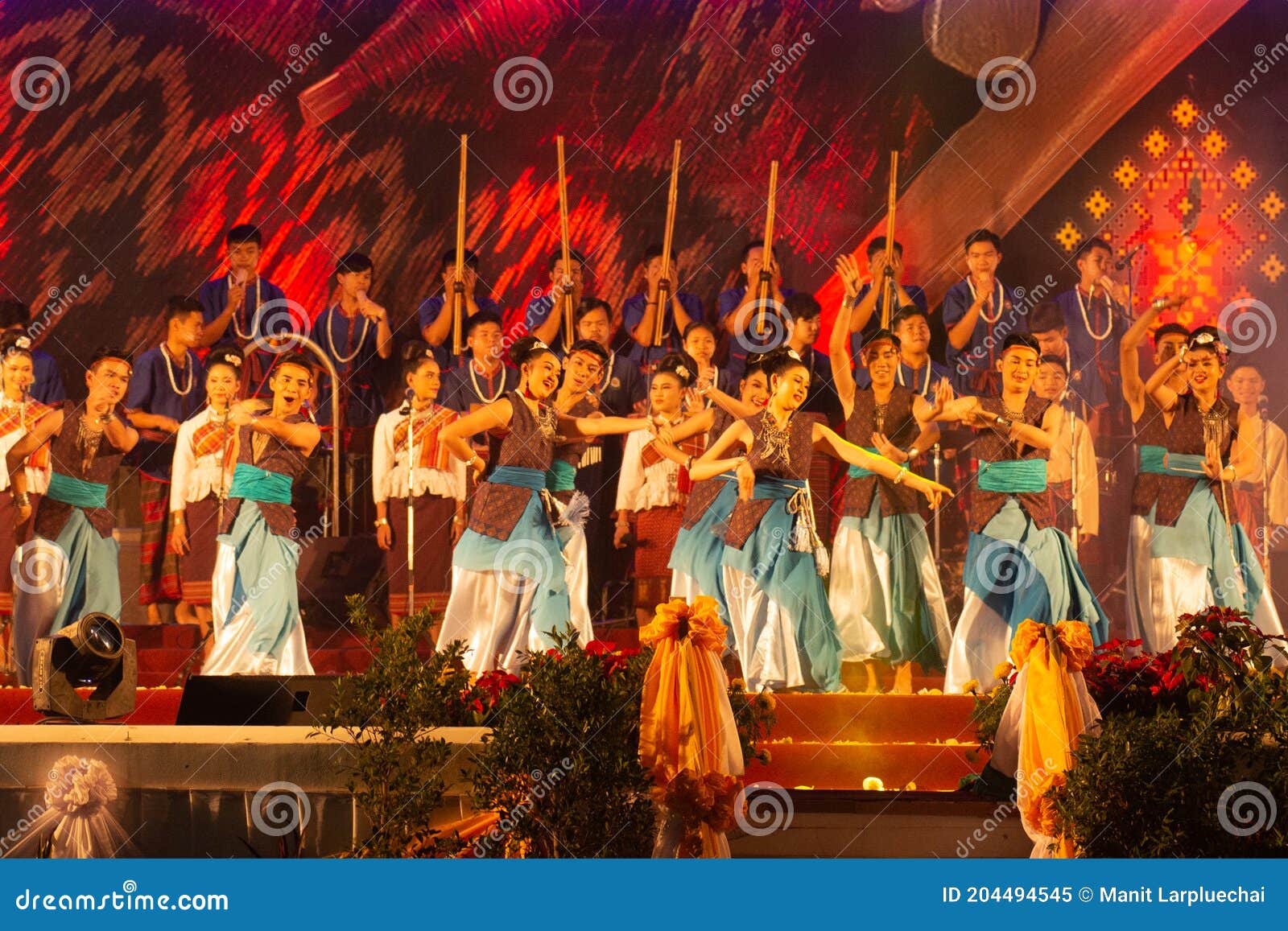 Traditional Dance Performance on Stage Take Part in the Celebration of ...