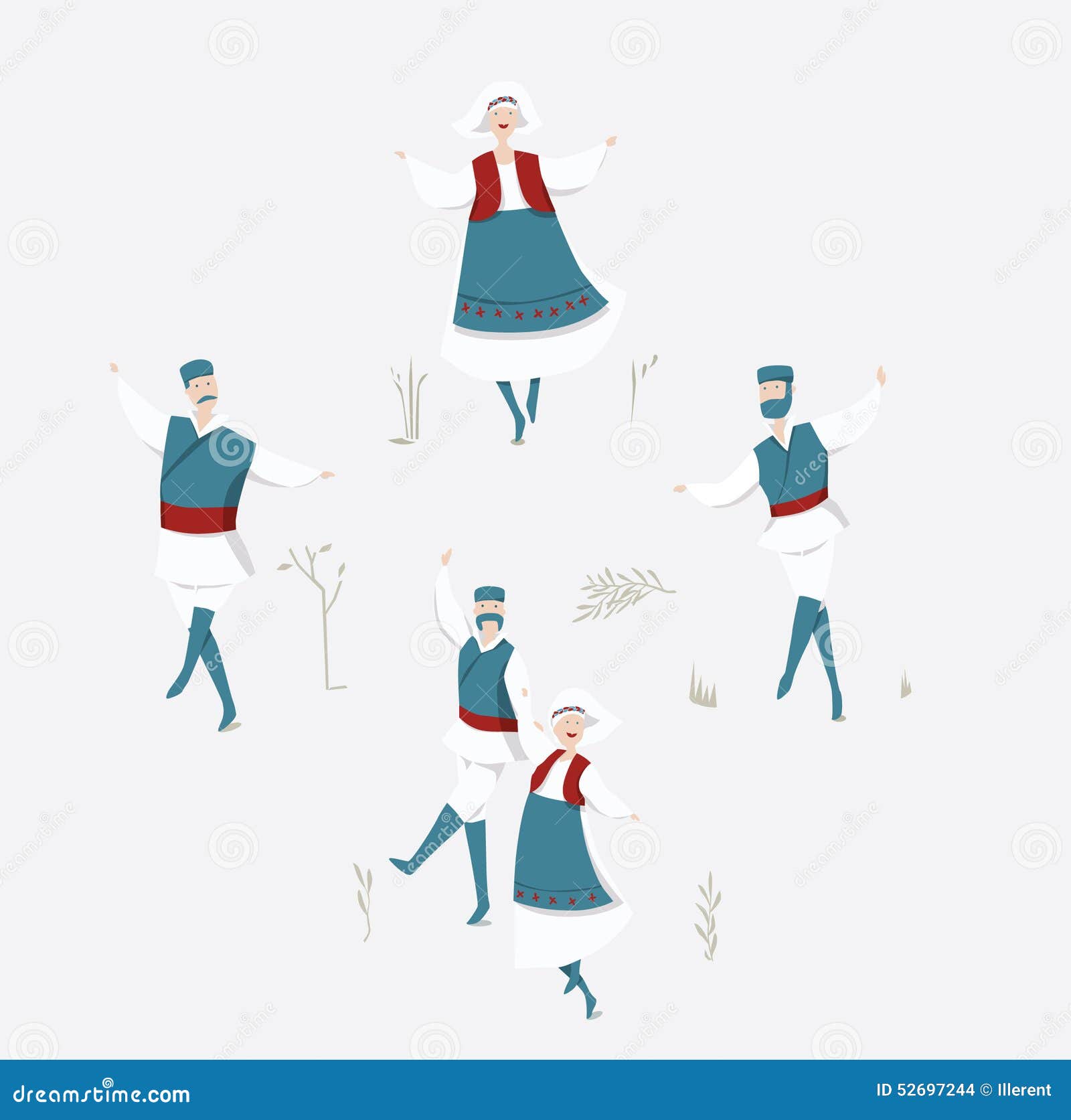 Traditional dancing stock vector. Illustration of people - 52697244
