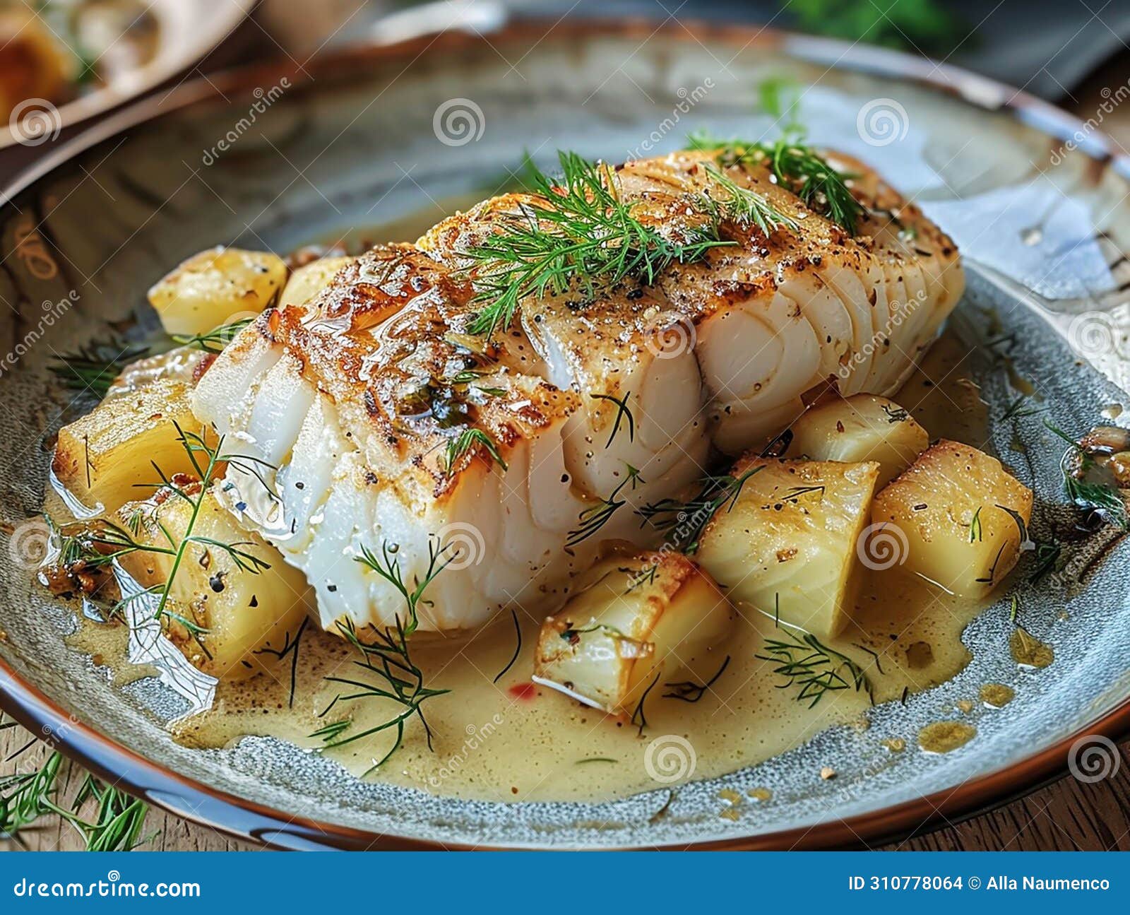 Traditional Danish Dish Kogt Torsk Based on Boiled Cod Stock ...