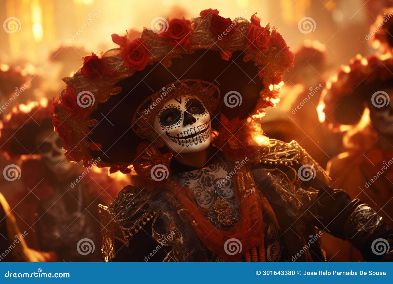 Traditional Day of the Dead Dance Performance Stock Illustration ...