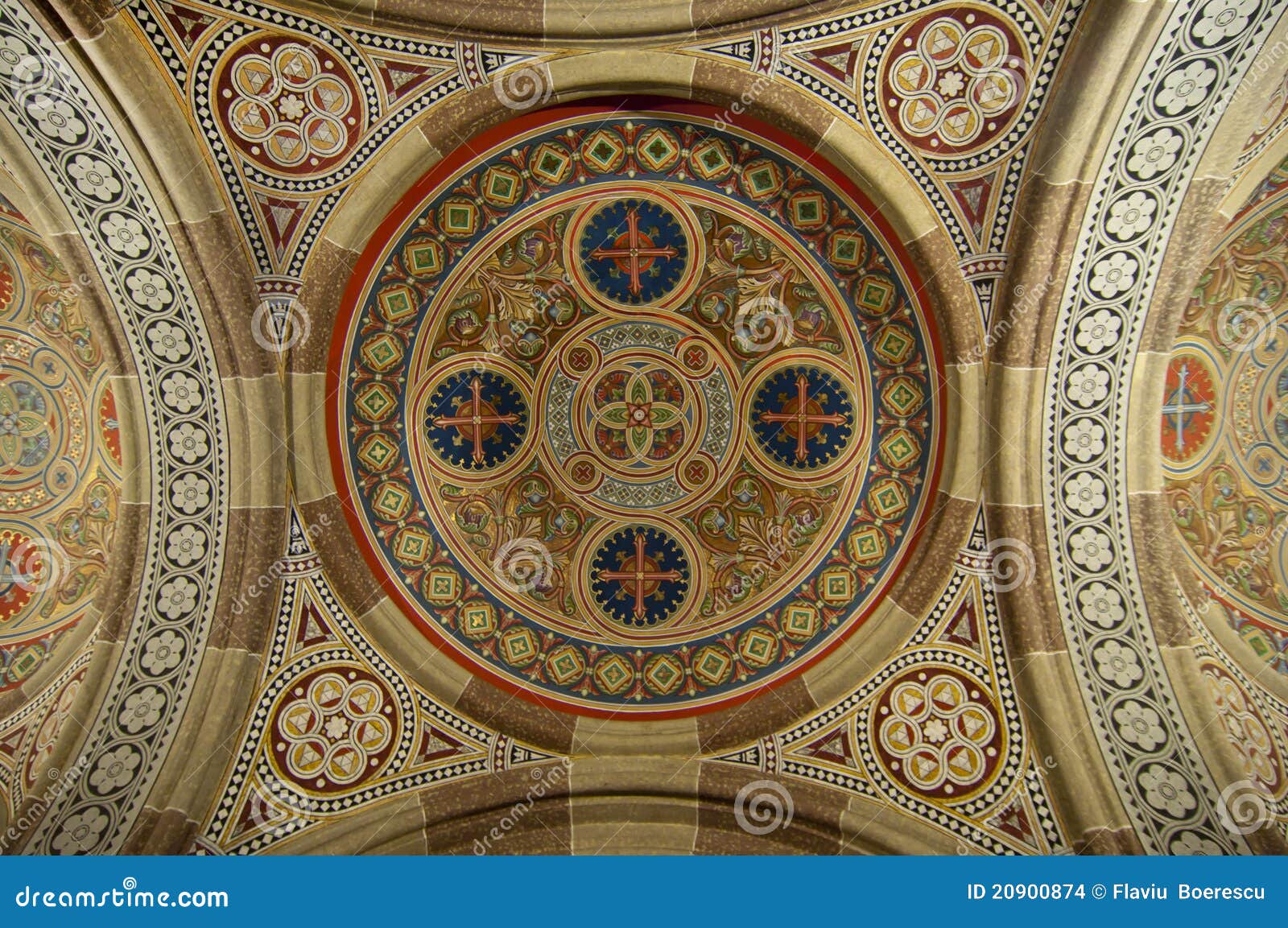 Traditional Decoration on Church Ceiling Stock Photo - Image of ...