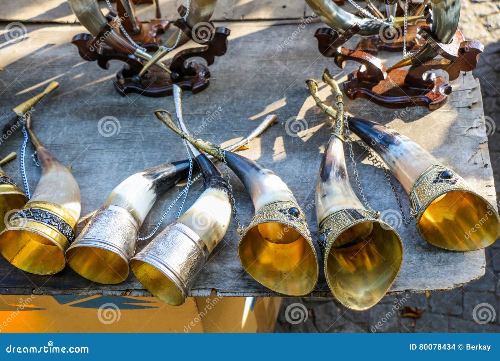 Traditional Decorative Colorful Horn Stock Photo - Image of hunter ...