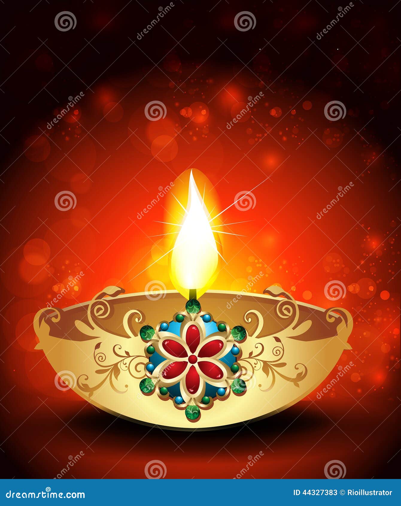 Traditional Deepak Background Stock Vector - Illustration of decorative ...