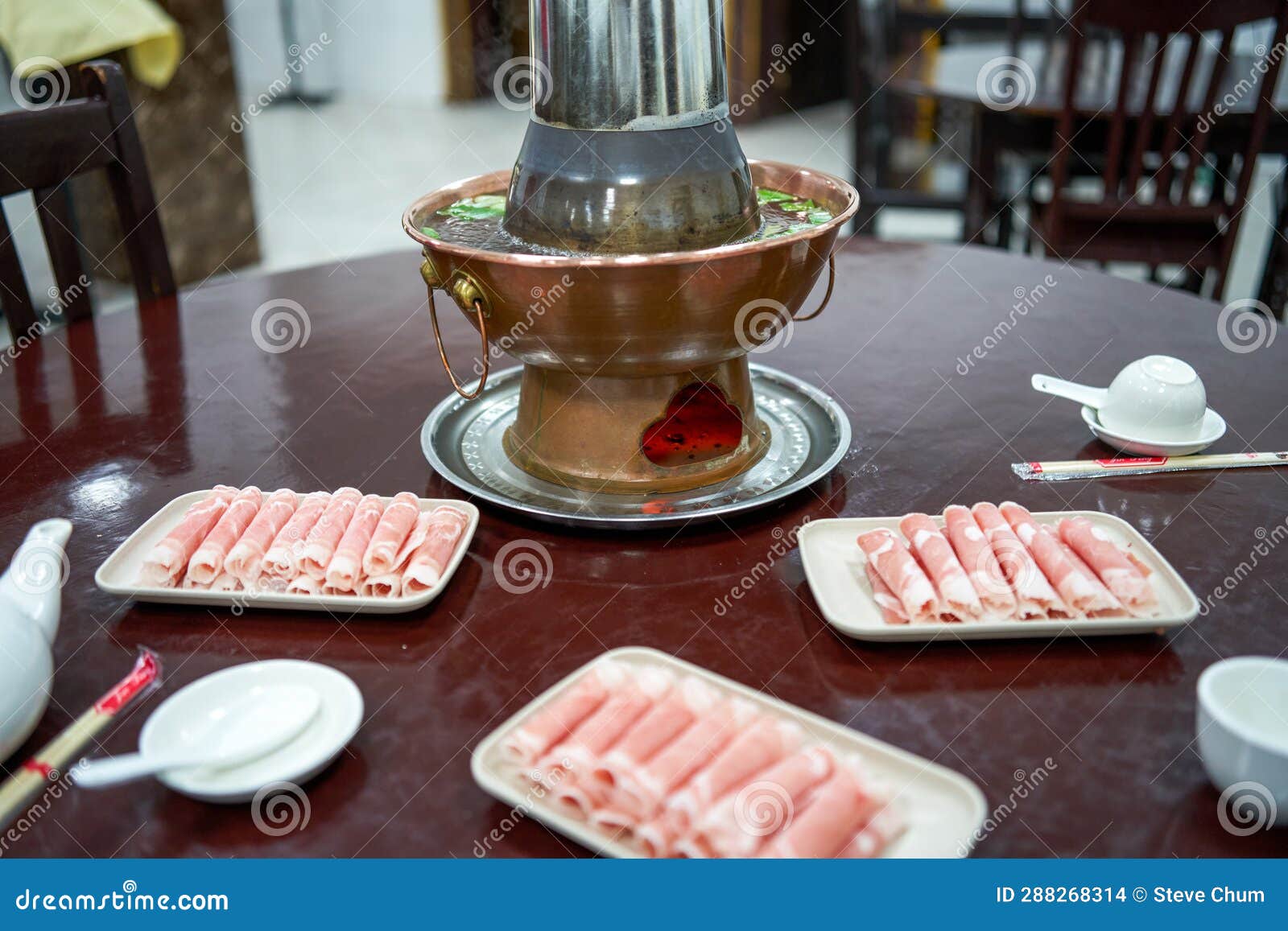 Traditional and Delicious Old Beijing Copper Pot Mutton Stock Photo ...
