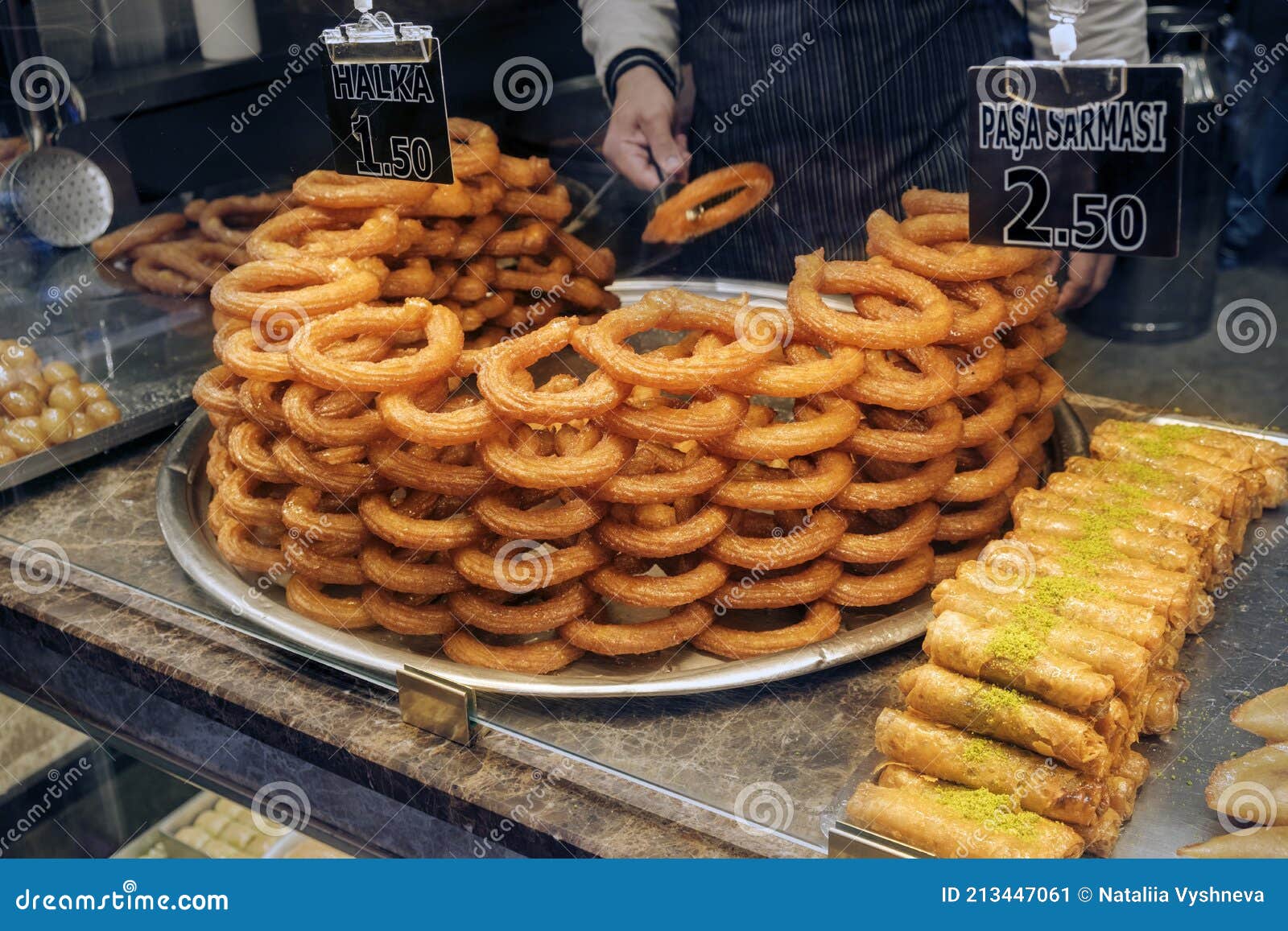 Traditional Delicious Turkish Ring Dessert Halka Tatli Stock Image ...