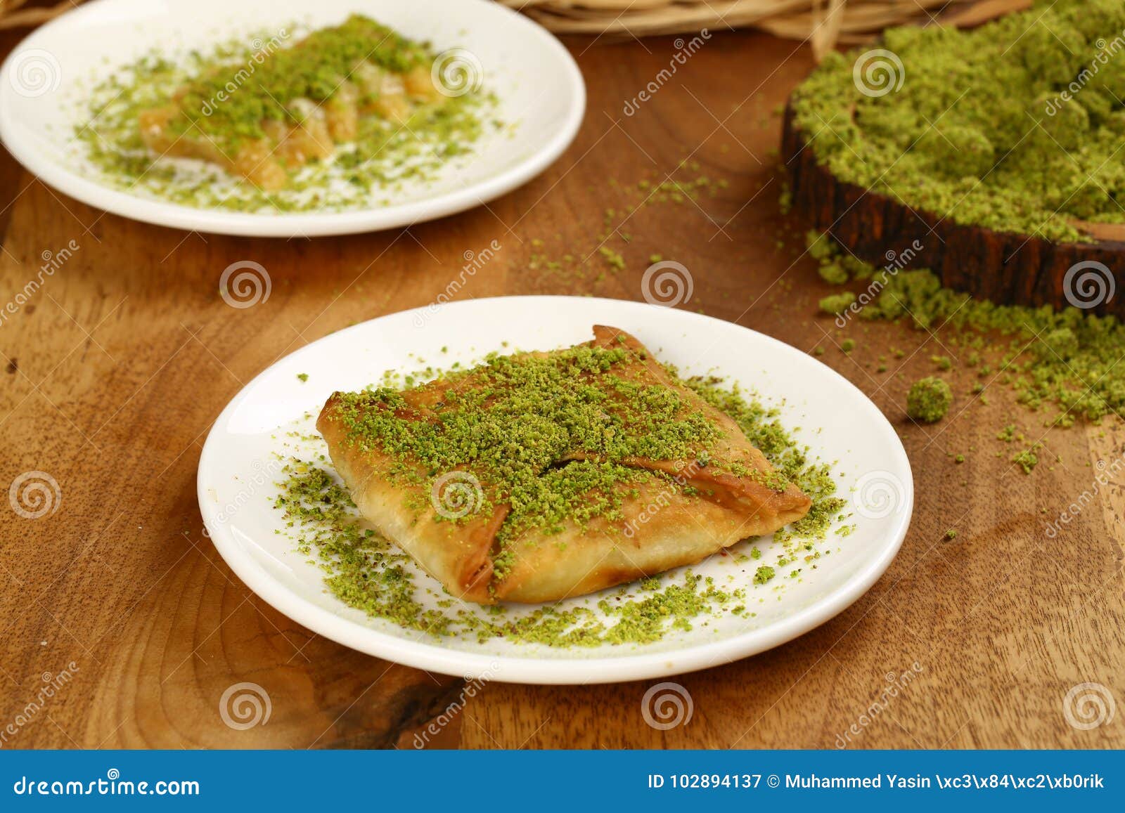 Turkish Dessert Katmer with Pistachio Stock Image - Image of cuisine ...