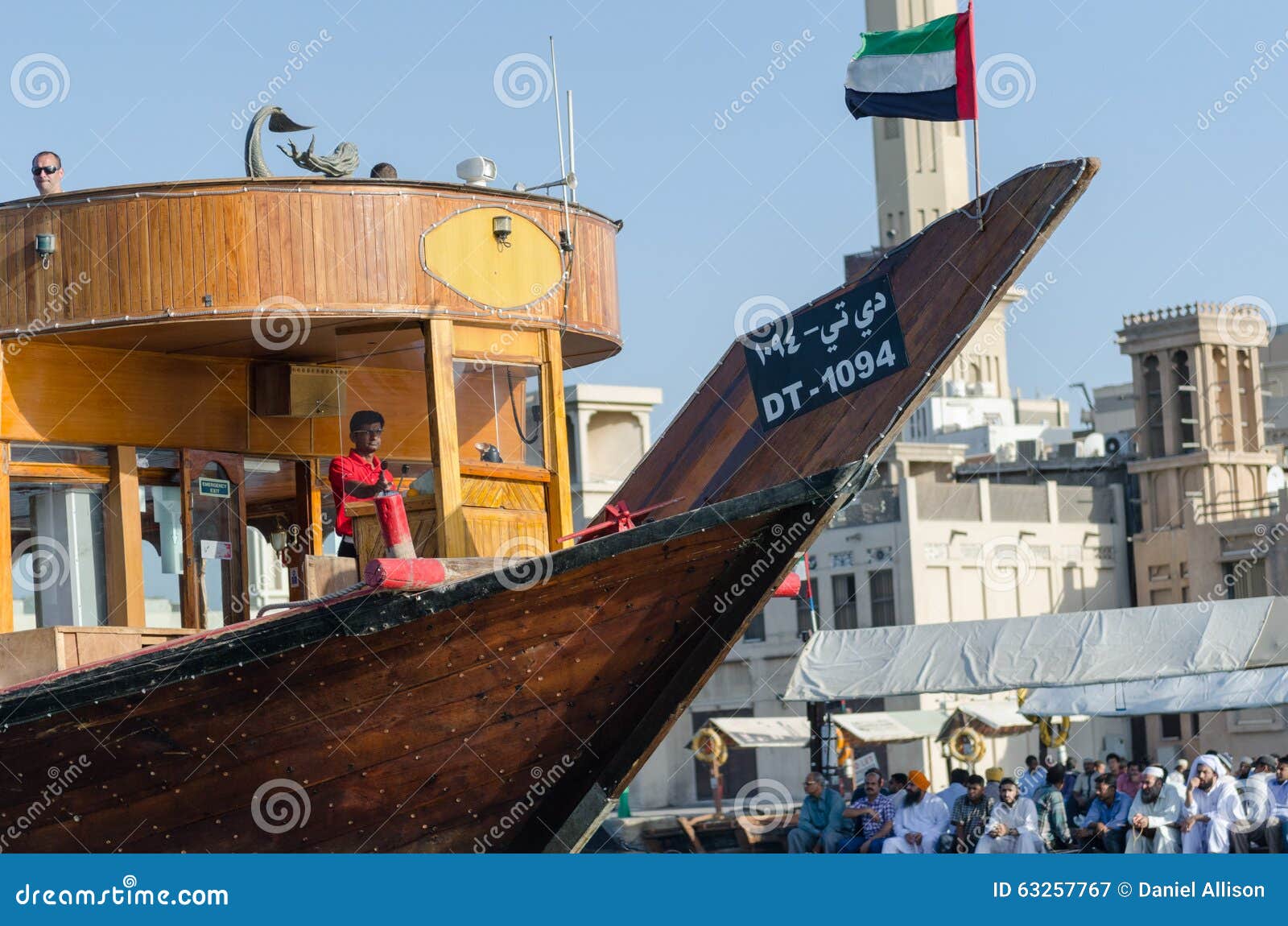 Traditional Dhow Boat in Dubai Editorial Photography - Image of blue ...