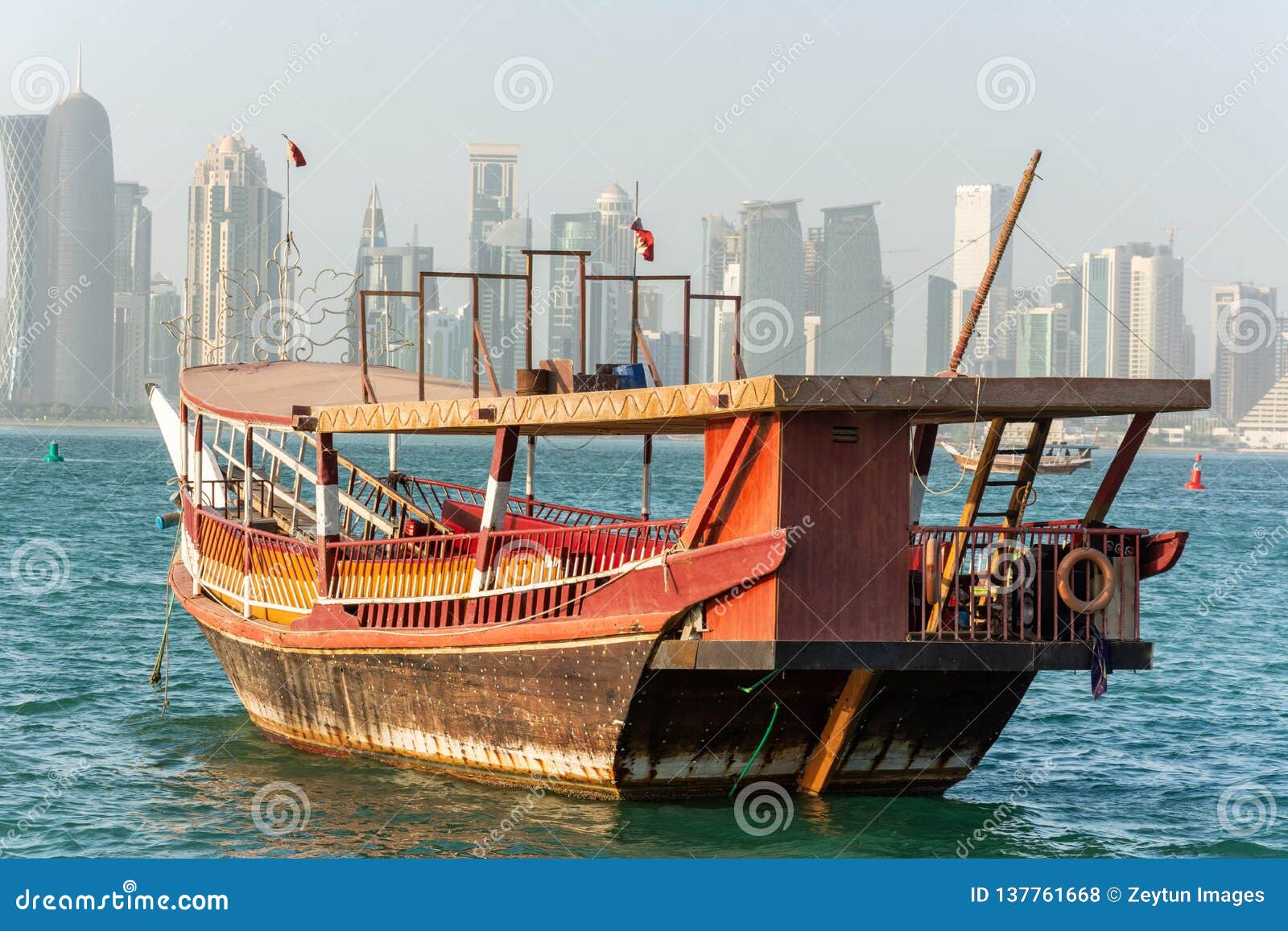 Traditional Dhow Boat in Qatar Stock Photo - Image of city, lifestyle ...