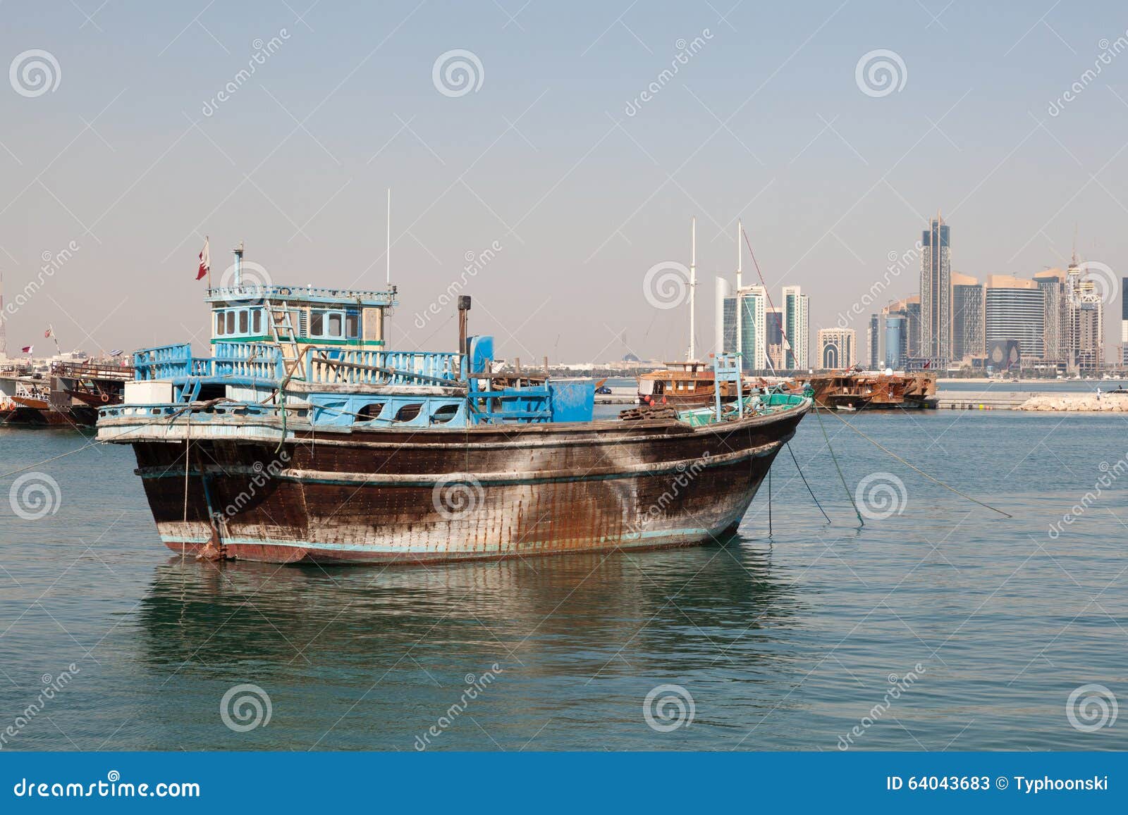 Traditional Dhow in Doha, Qatar Stock Image - Image of arabic, east ...