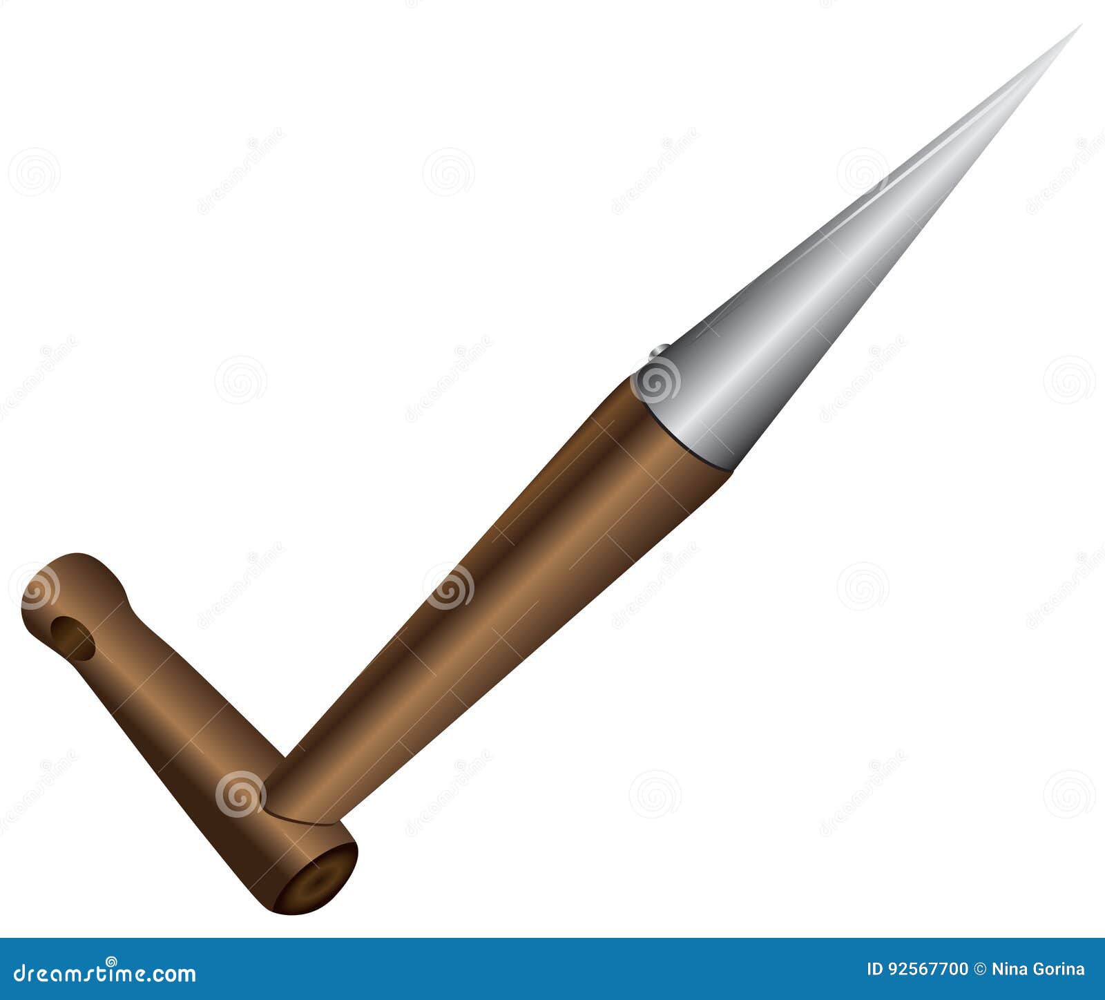 Traditional Dibber for Planting Bulbs Stock Vector - Illustration of ...