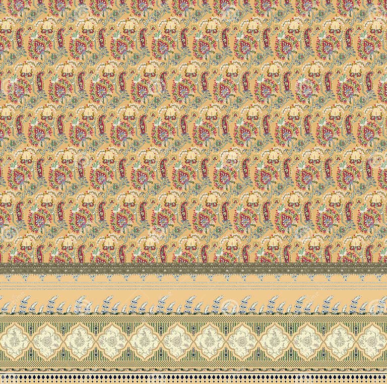 Traditional Digital Printed Design Pattern Stock Illustration ...