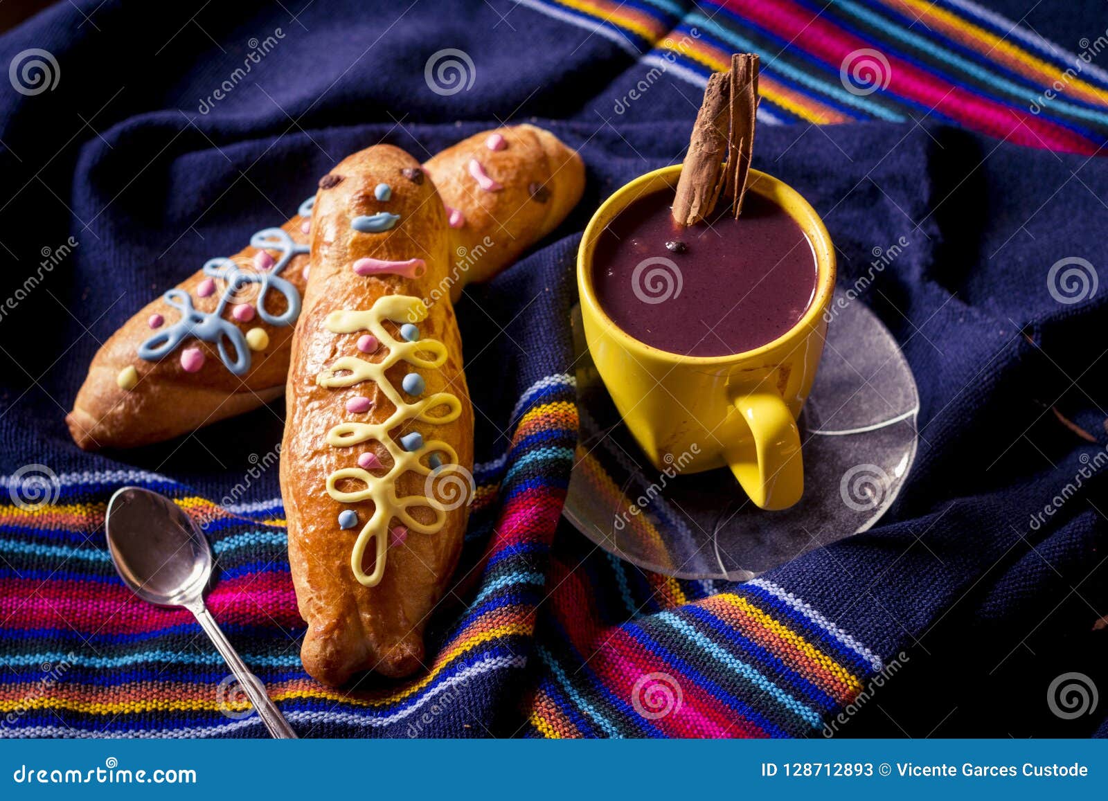Traditional Dish and Drink Ecuador, Called: Colada Morada and Bread ...