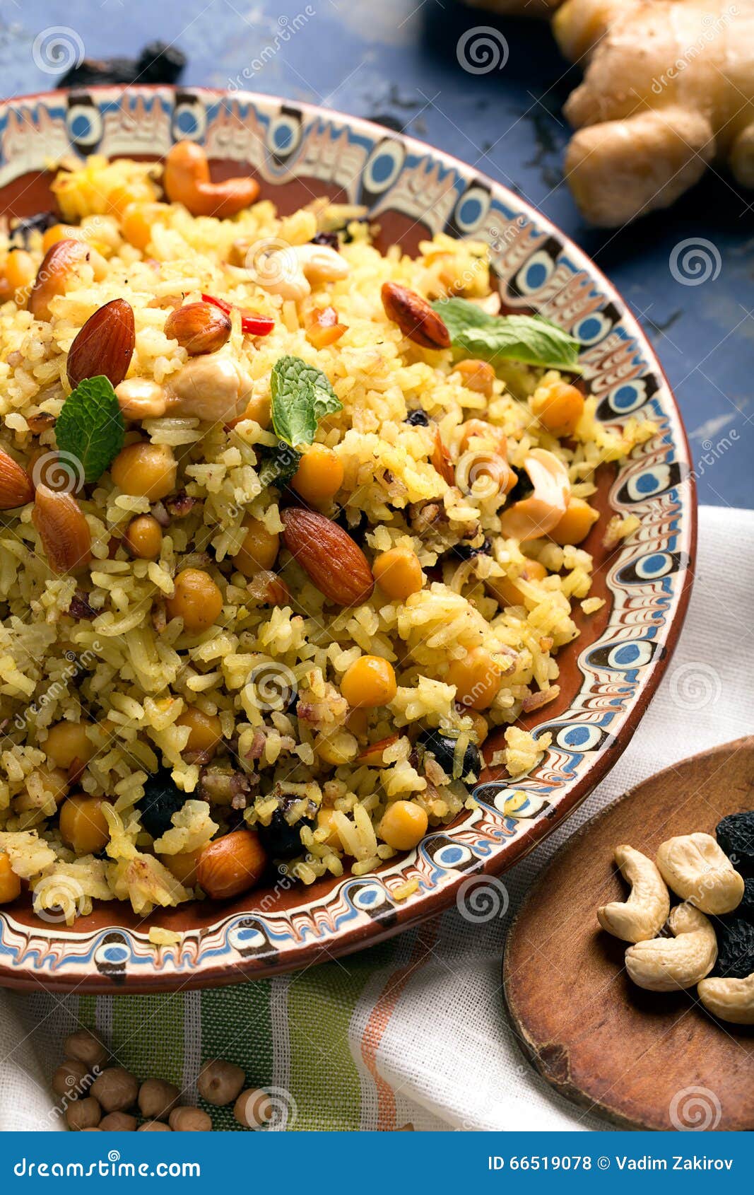 Traditional Dish of Rice (pilaf) Cooked with Spices Stock Photo - Image ...