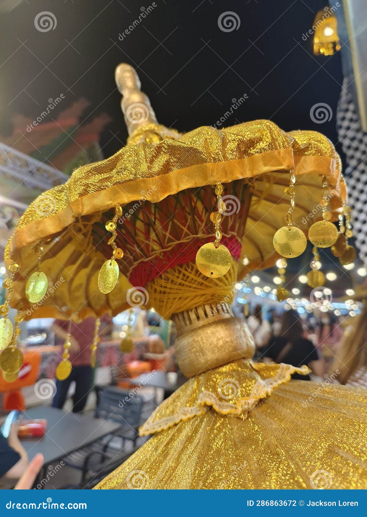 Traditional Displays with the Gold Theme and Pattern Stock Photo ...