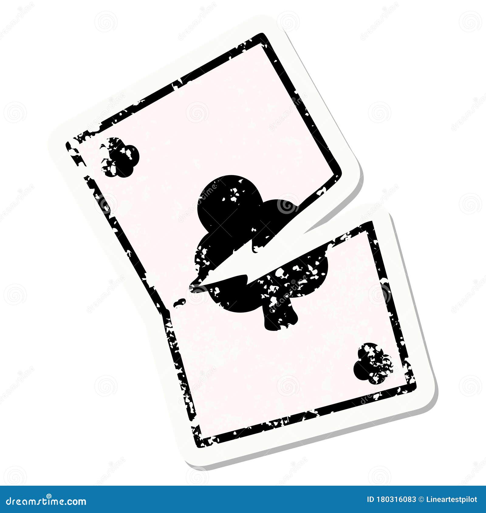 Traditional Distressed Sticker Tattoo of a Torn Card Stock Vector ...