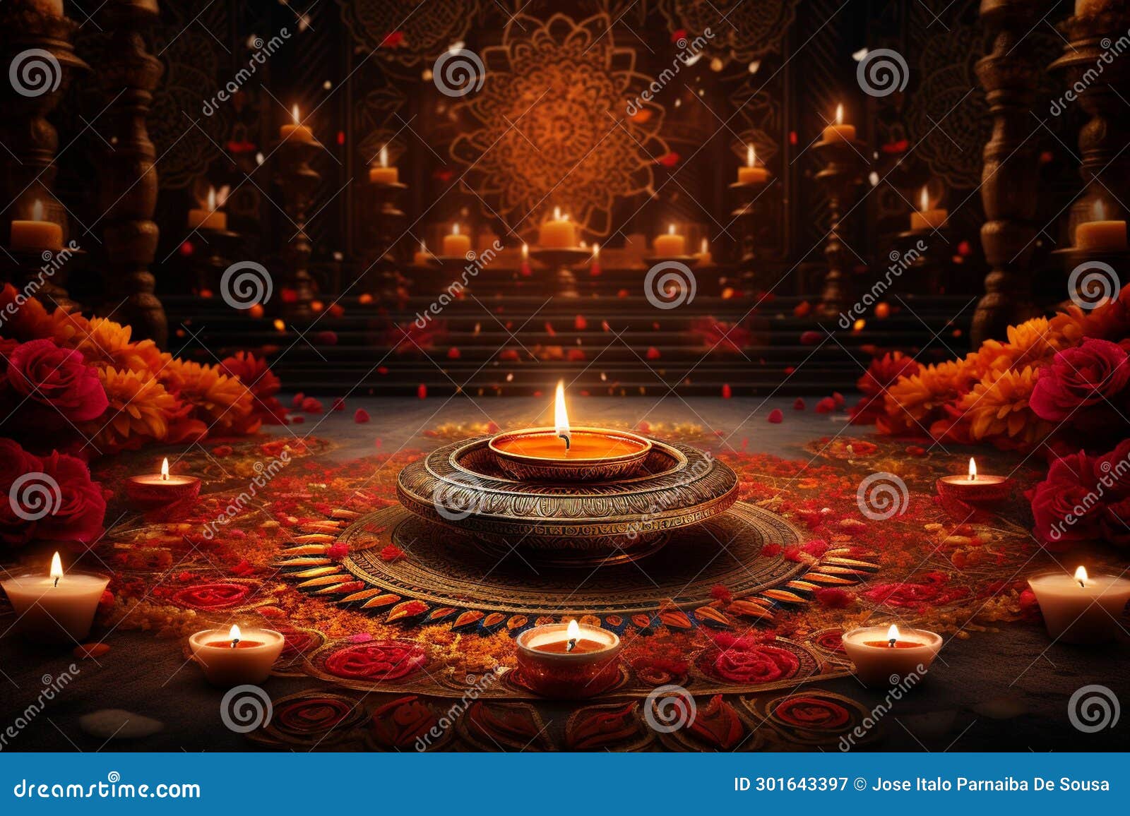 Traditional Diwali Banner Featuring Rangoli Stock Illustration ...