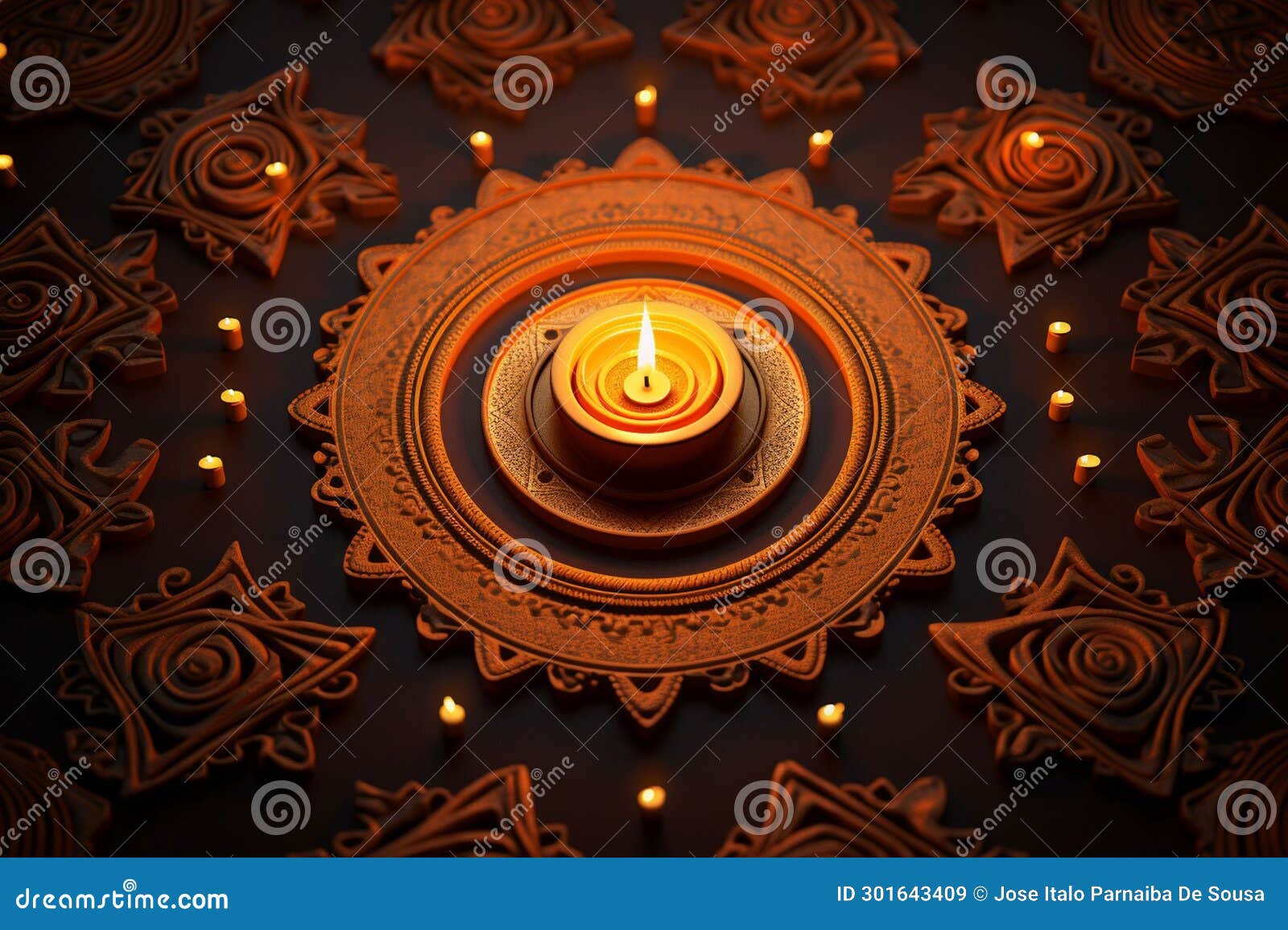 Traditional Diwali Banner with Rangoli Patterns Stock Illustration ...