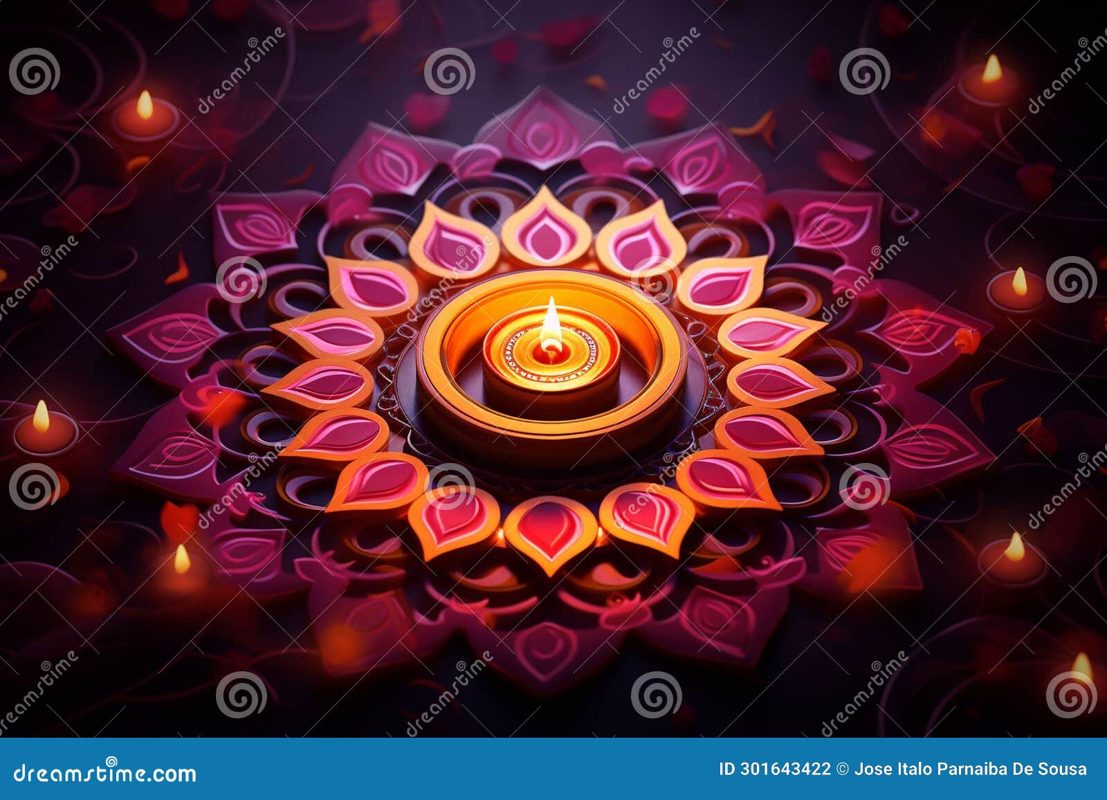 Traditional Diwali Banner with Rangoli Patterns Stock Illustration ...