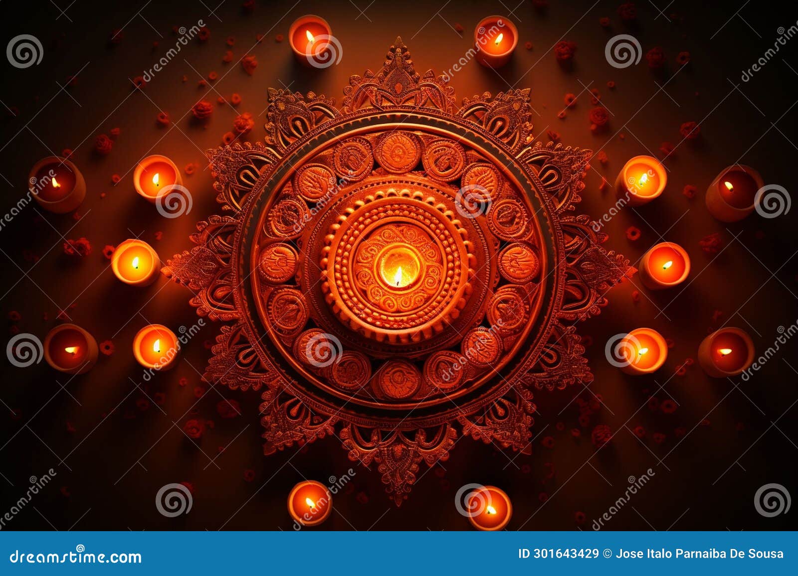 Traditional Diwali Banner with Rangoli Patterns Stock Illustration ...