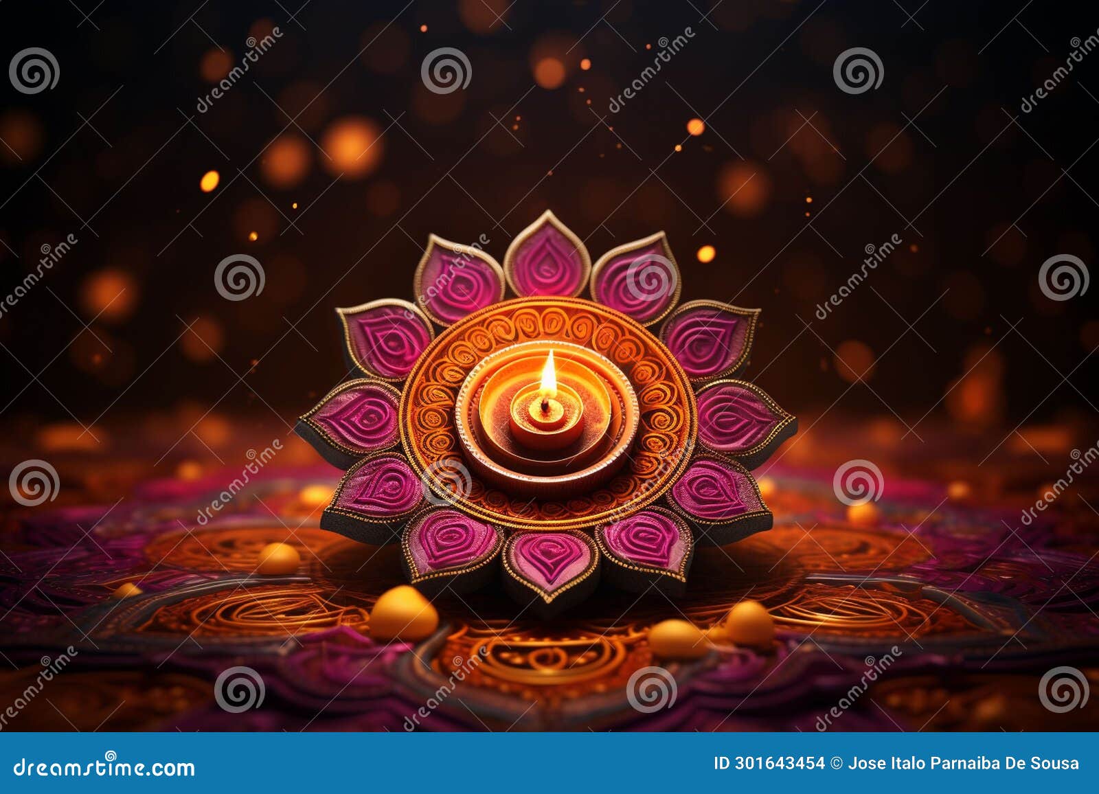 Traditional Diwali Banner with Rangoli Patterns Stock Illustration ...