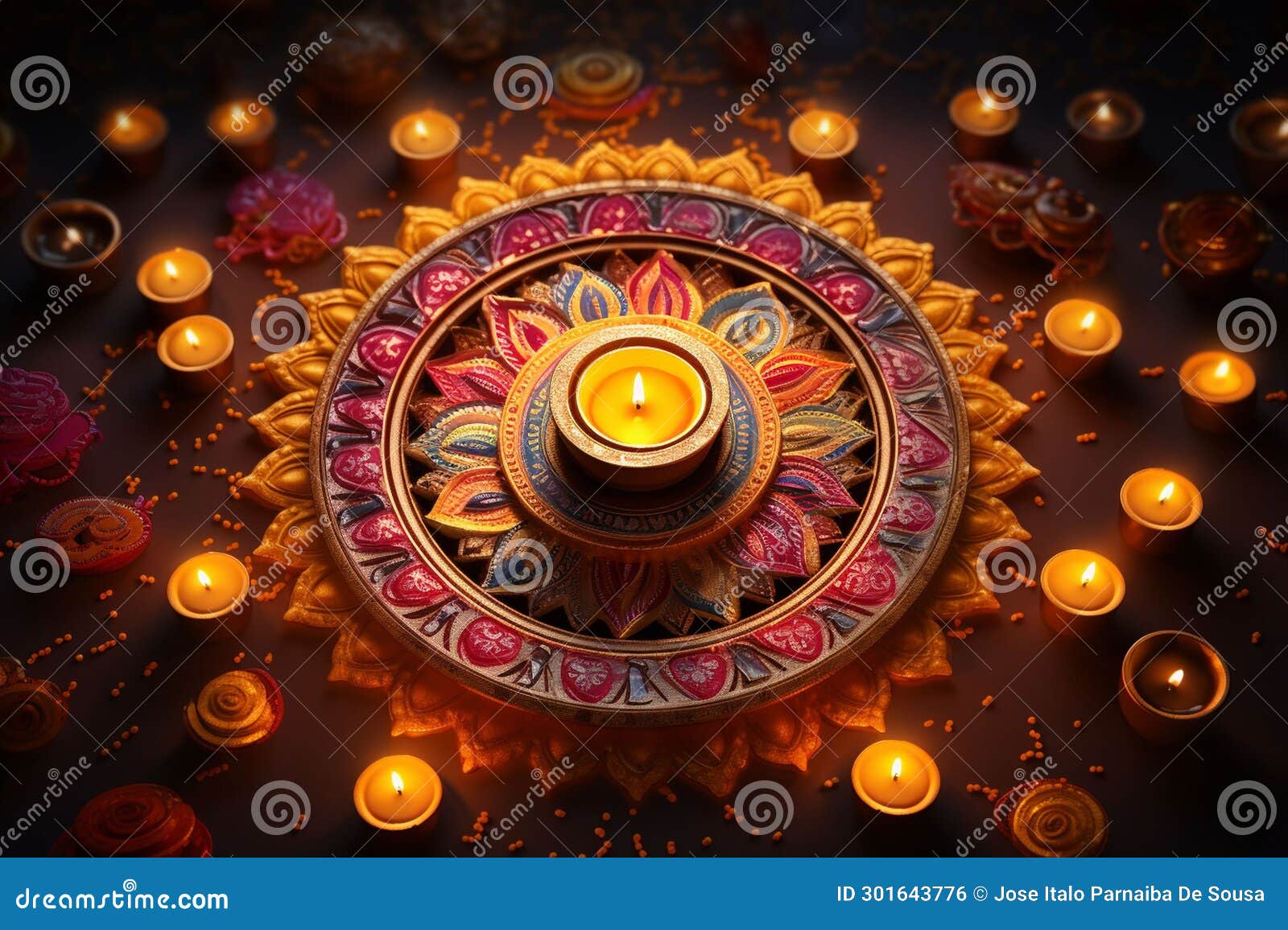 Traditional Diwali Poster Featuring Rangoli Stock Illustration ...
