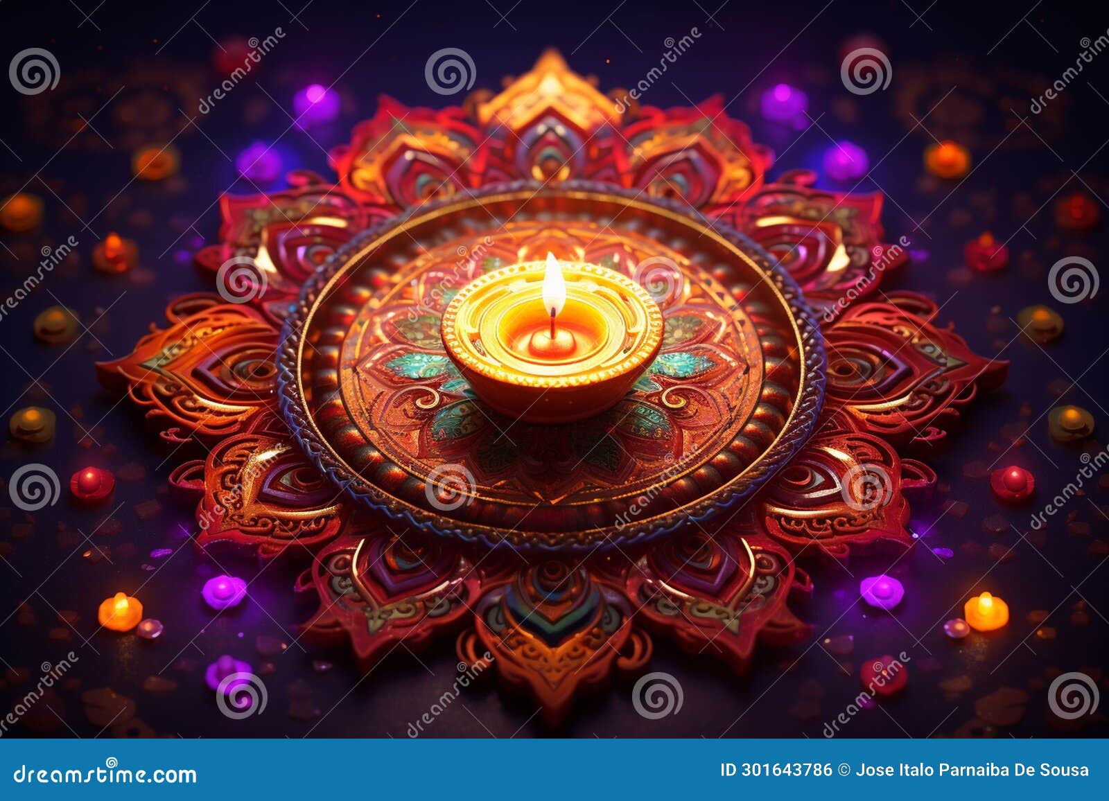 Traditional Diwali Poster Featuring Rangoli Stock Illustration ...