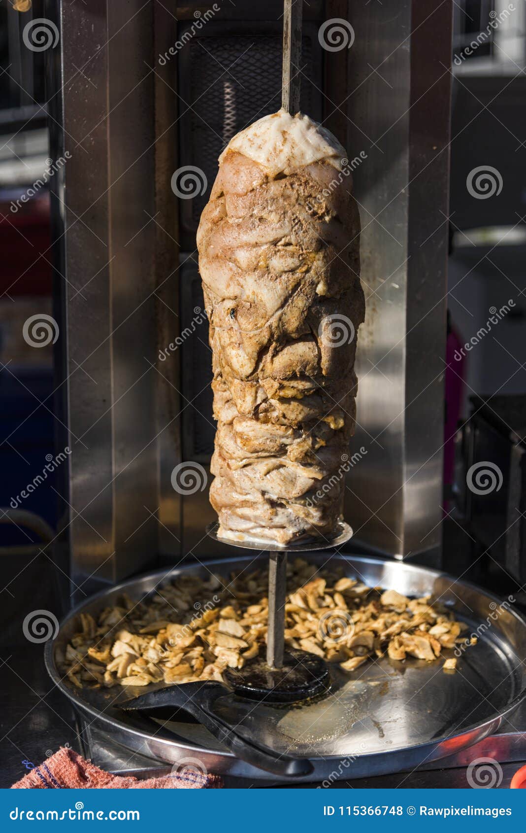 Traditional Doner Kebab in a Roasting Spit Stock Photo - Image of lamb ...