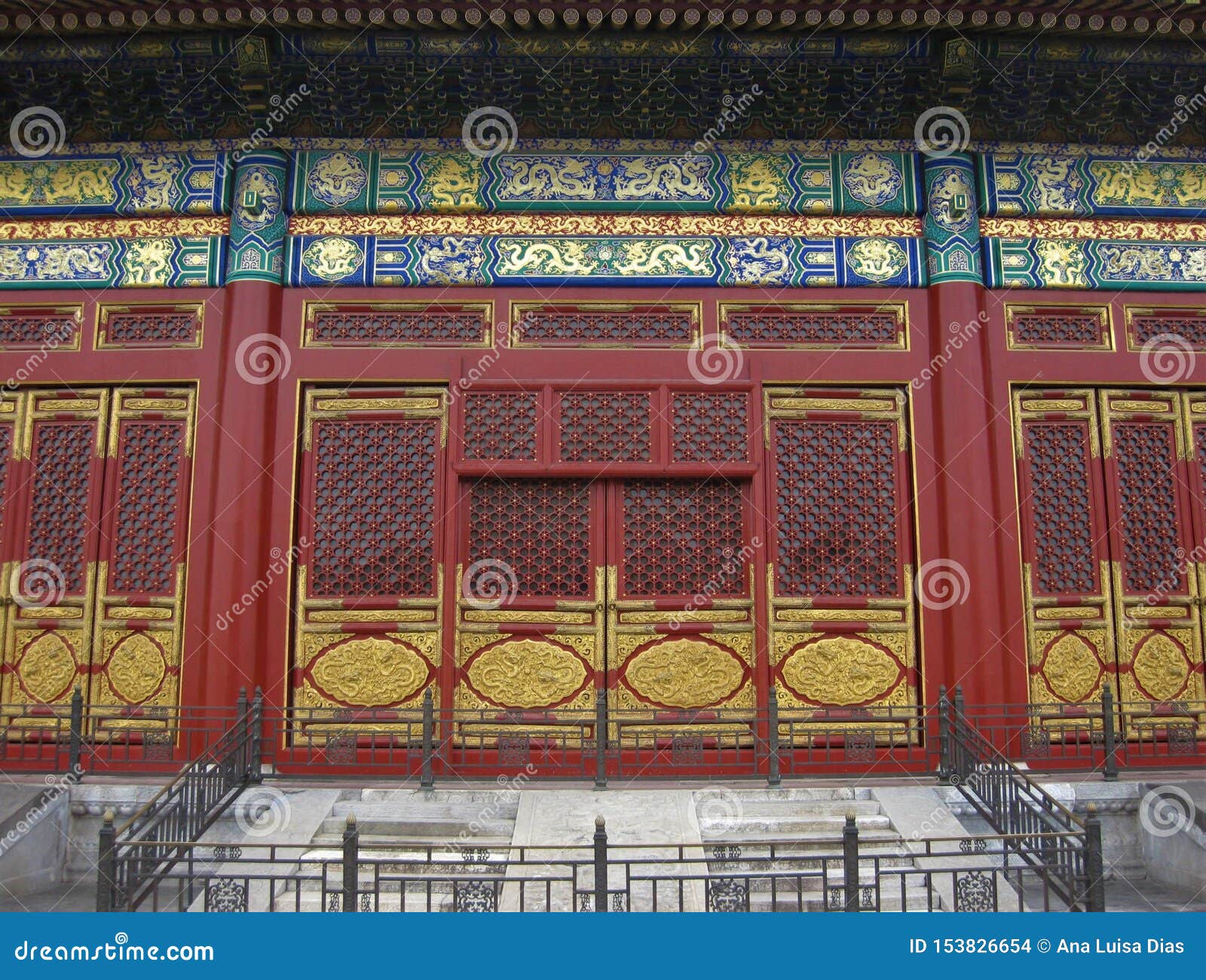 Traditional Doors in Beijing China Stock Photo - Image of material ...