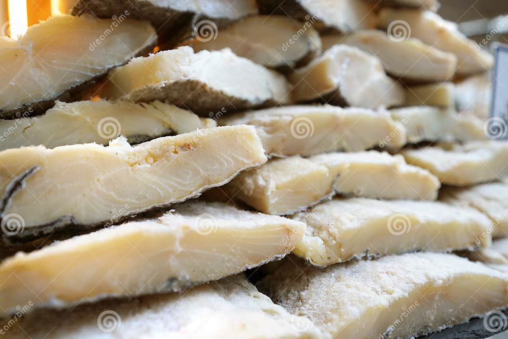Traditional Dried Cod Display - Bacalao Stock Photo - Image of textures ...